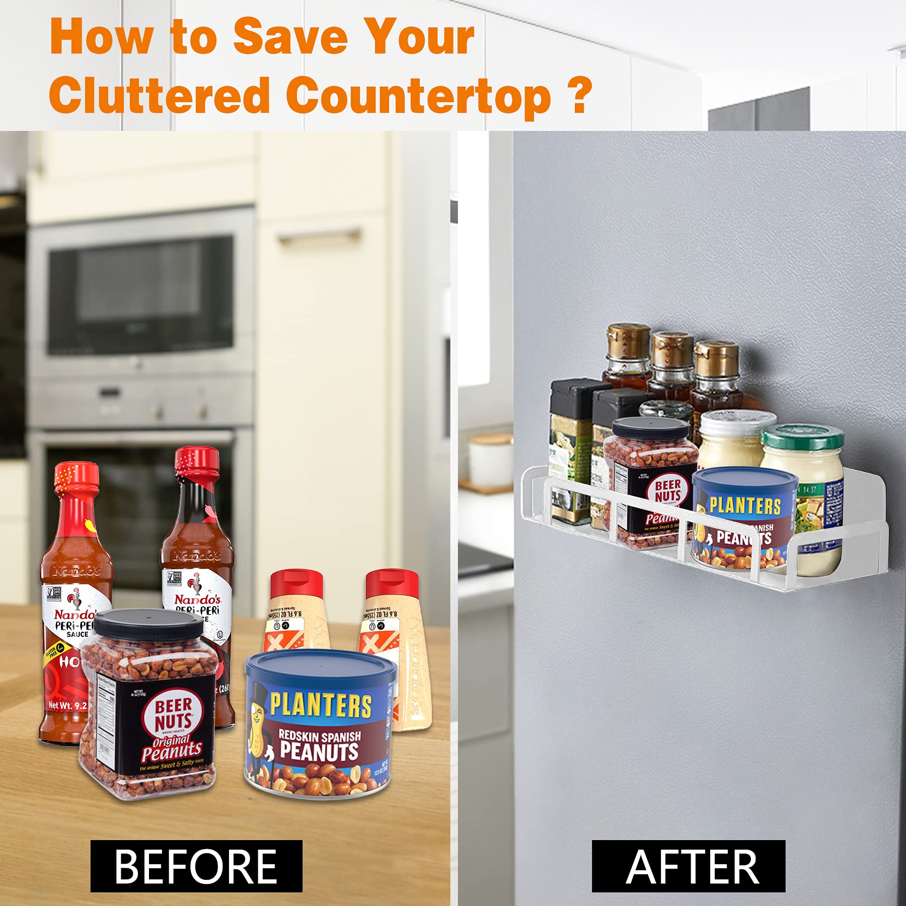 Snapklik.com : Magnetic Spice Rack Fridge Organizer Shelf Refrigerator ...
