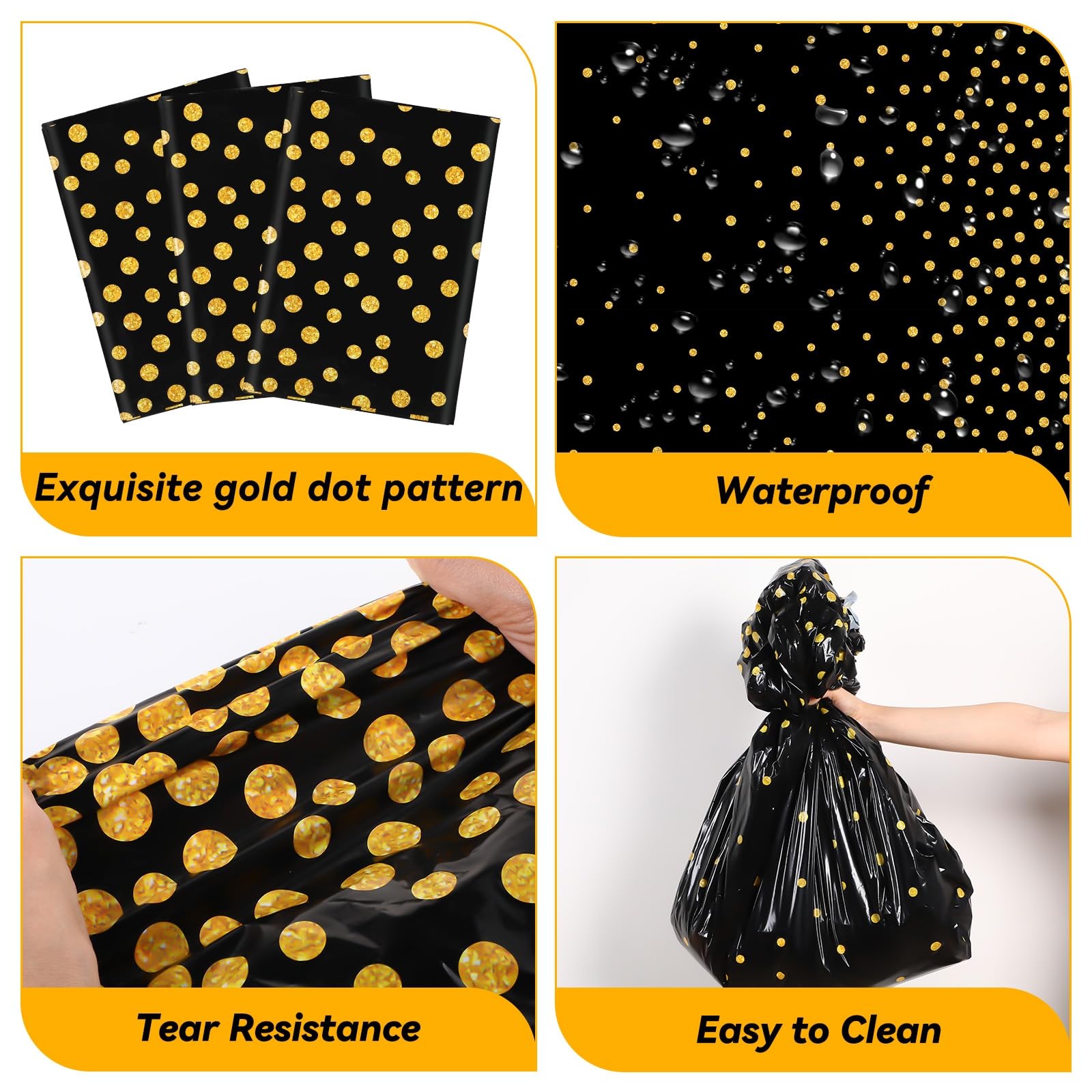 Snapklik.com : Newwiee 12 Pcs Round Dot Tablecloth 84 Inch Plastic ...