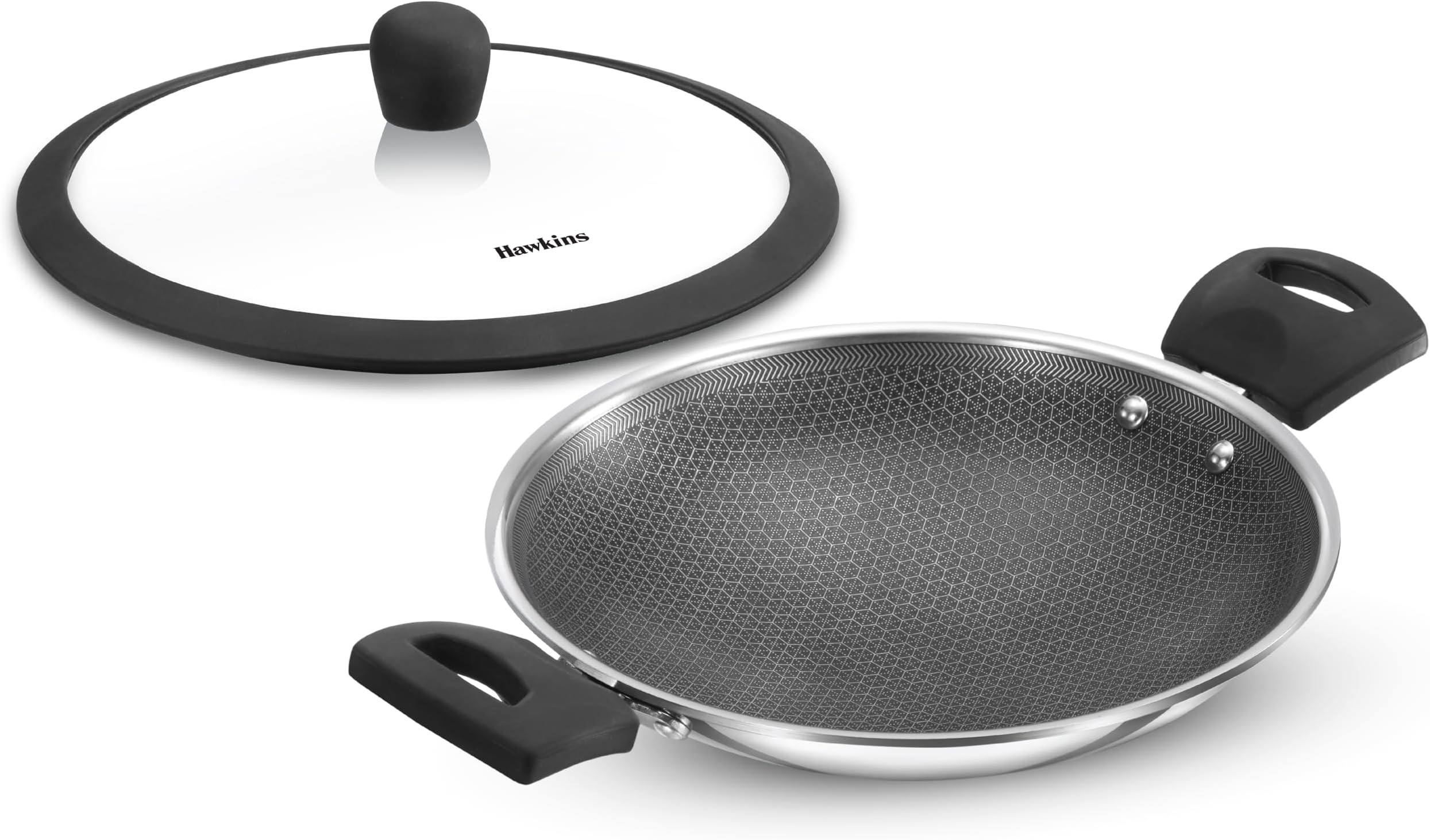 Hawkins 1.25L Breakfast Pan, Nonstick Triply Stainless Steel Appachatty ...