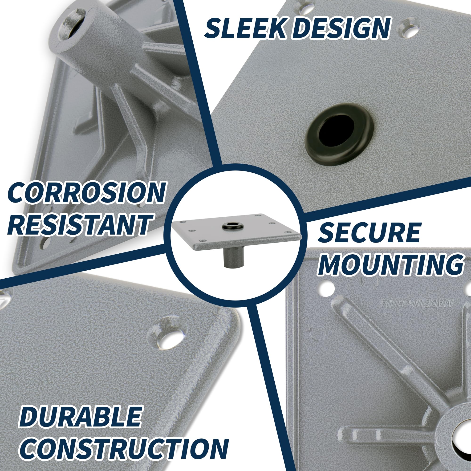 Snapklik.com : 7" X 7"Boat Seat Base,Aluminum Jon Bass Boat Seat Mount ...