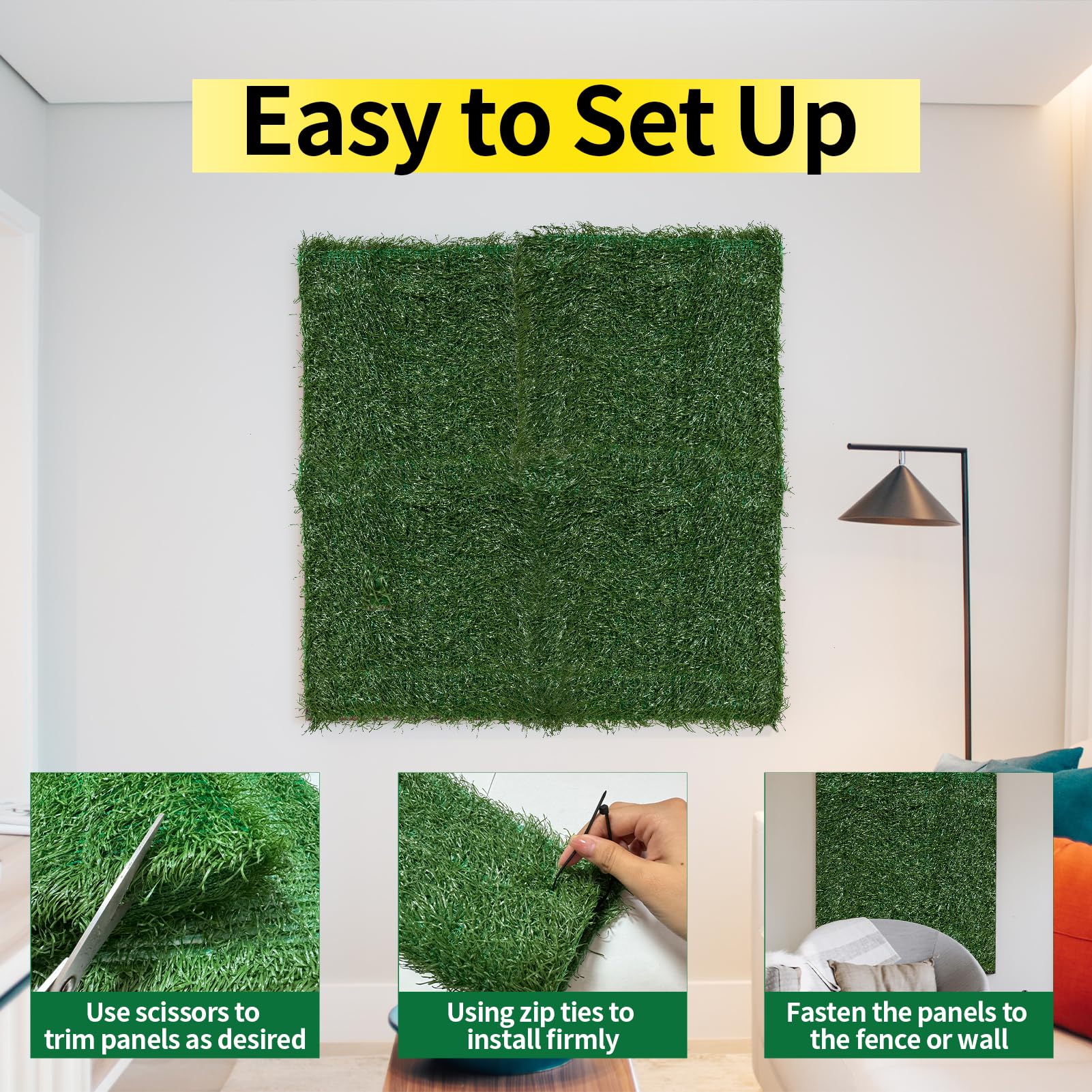 Snapklik.com : POYEE 40x160in Artificial Grass Privacy Fence Screen ...