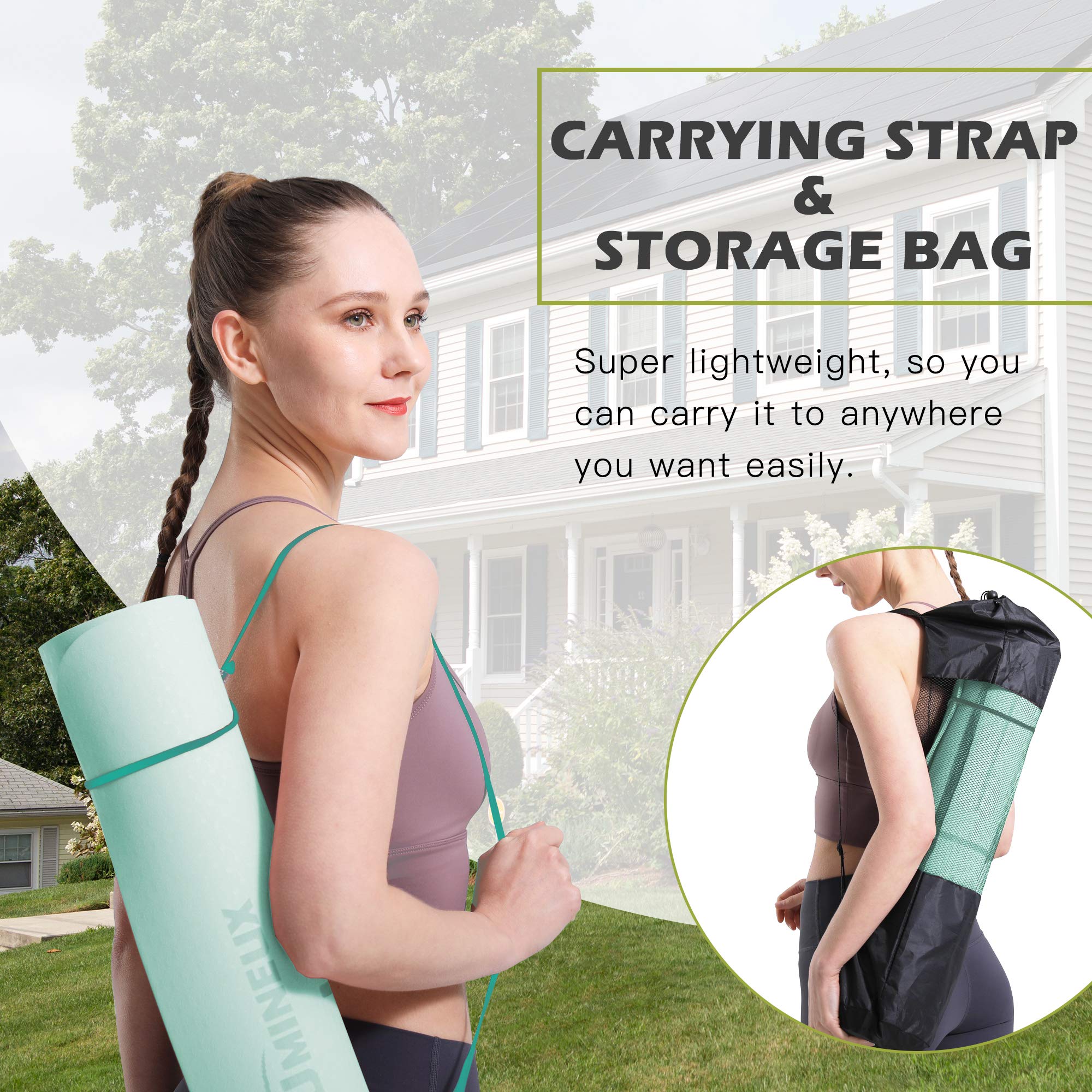 Yoga Mat Non Slip, Pilates Fitness Mats with Alignment Marks, Eco ...