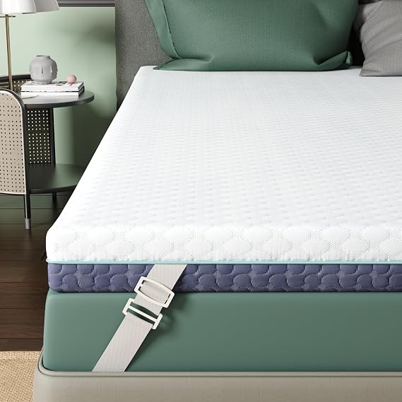 Amazon.com: Releep 2 Inch Memory Foam Mattress Topper Queen Size, Soft ...
