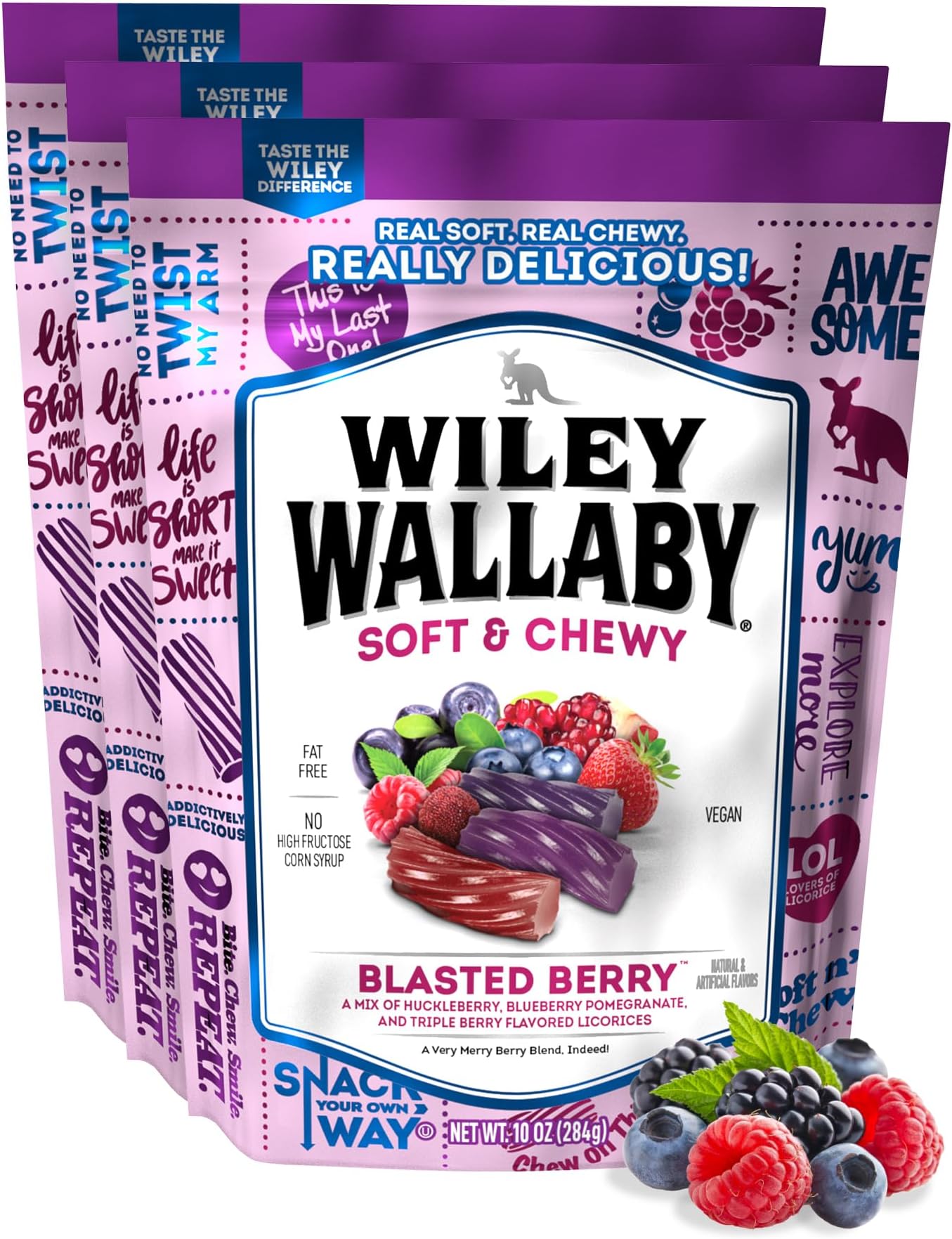 Amazon.com : Wiley Wallaby Classic Red Mini Licorice Bites 0.5 Ounce ...