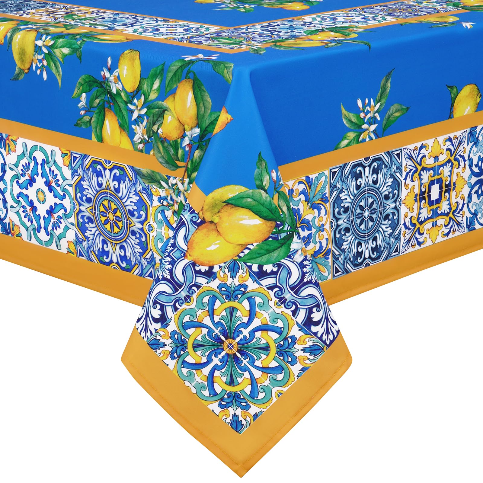 Amazon.com: Rectangle Vintage Lemon Tablecloth 60x84 Inch, Waterproof ...