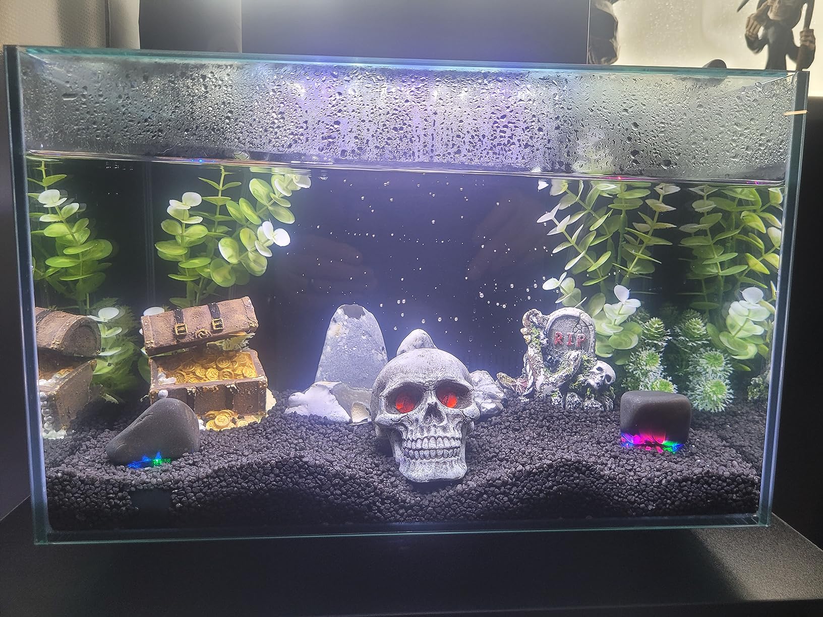 Aquarium Air Stone Fish Tank LED Air Stone Bubble Light with 36 LED ...