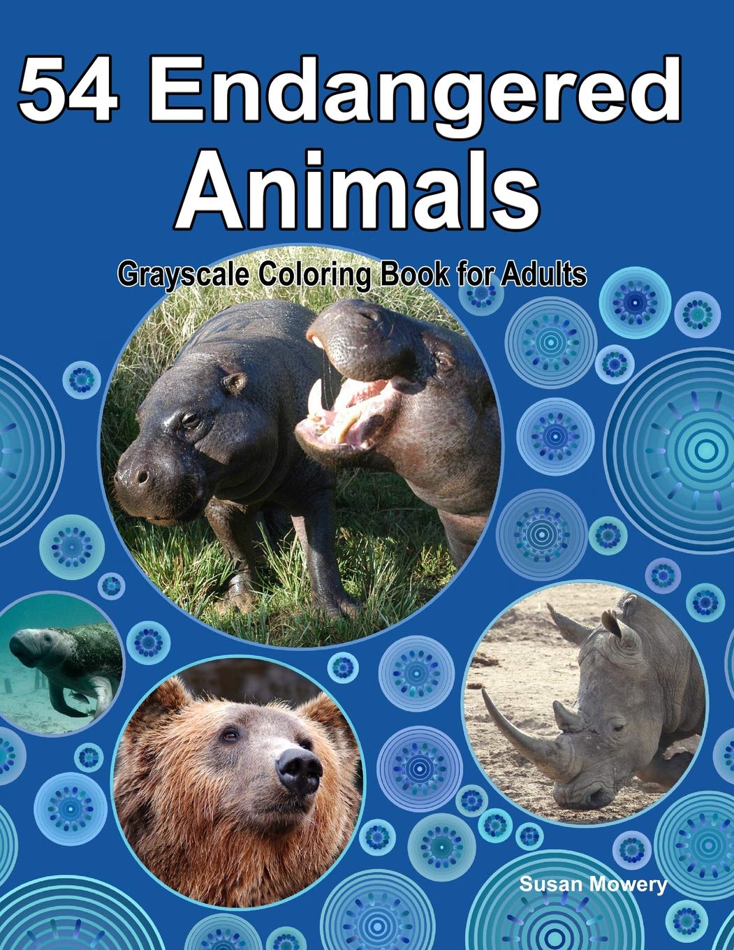 Buy 54 Endangered Animals Grayscale Coloring Book for Adults: Color ...