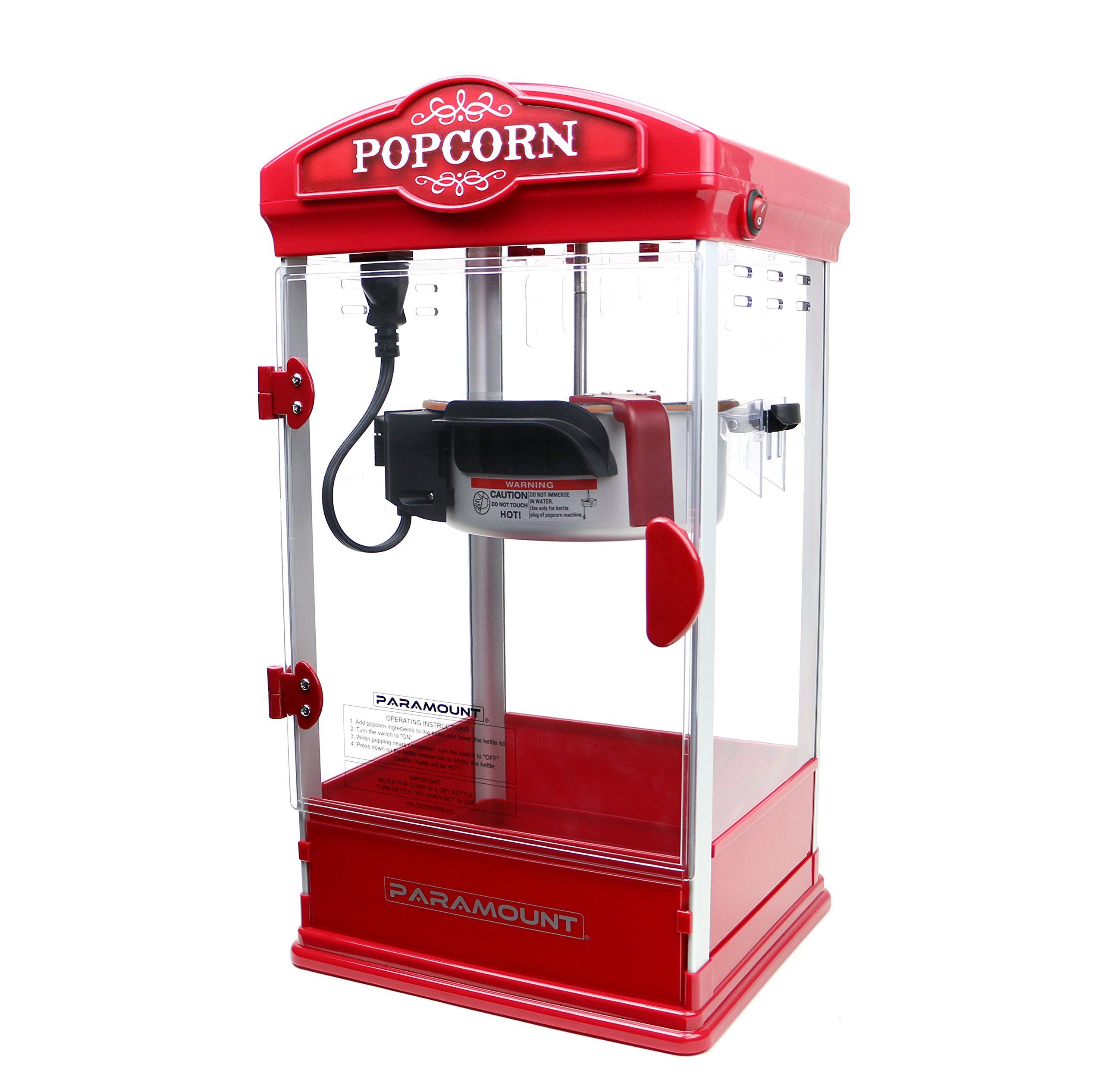 Popcorn Maker Machine by Paramount - New 8oz Capacity Hot-Oil Popper ...