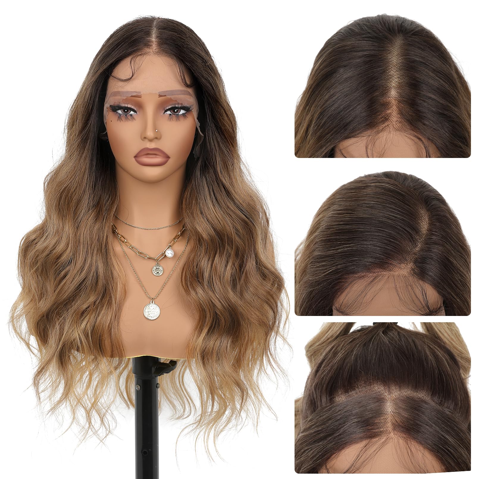 Snapklik.com : YOGFIT 13x4 Lace Front Wig, 26 Inch Body Wave Synthetic ...