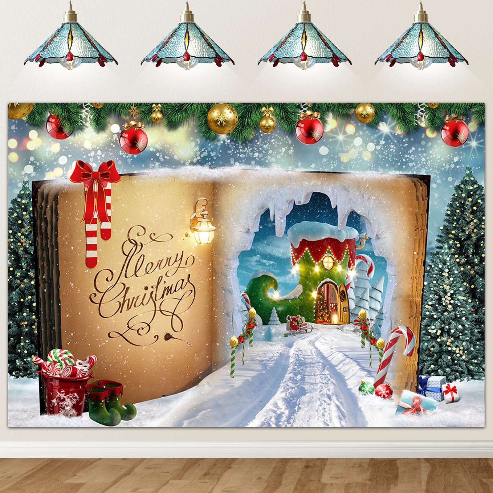Amazon.com : Avezano Christmas Backdrop for Photography Winter Snow ...