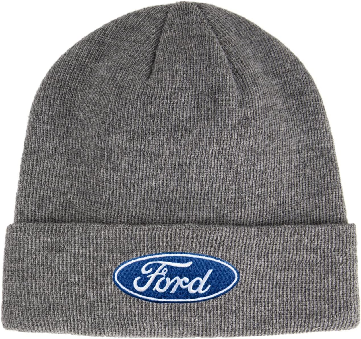 Ford Unisex Script Oval Logo Gray Knit Beanie Winter Hat at Amazon Men ...