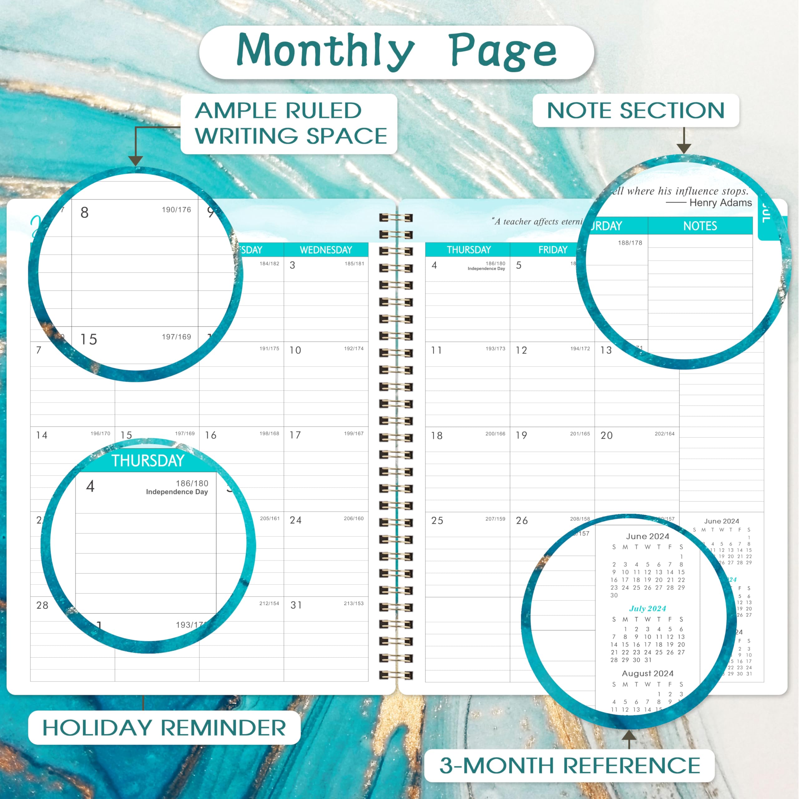 Snapklik.com : 2024-2025 Teacher Planner - Jul 2024-Jun 2025, Teacher ...