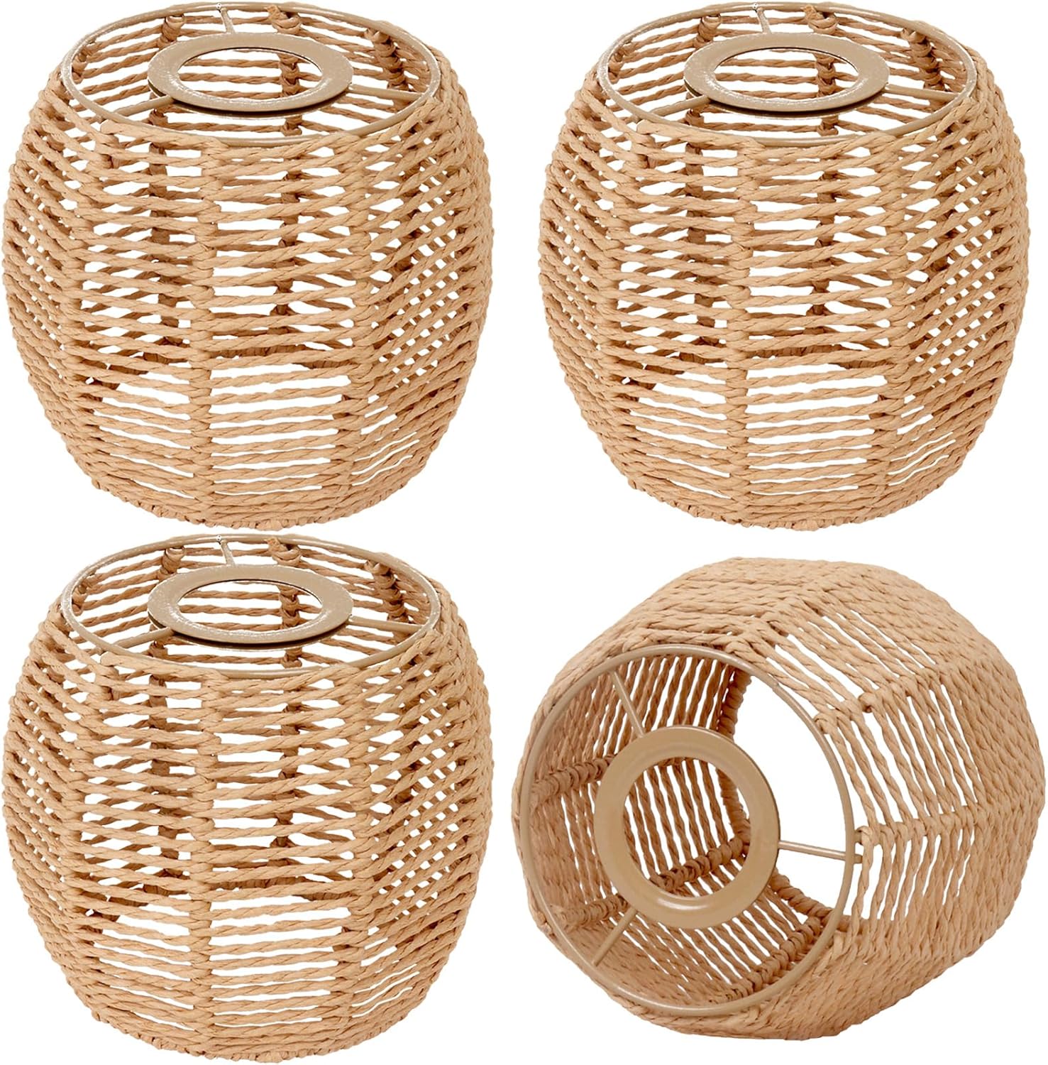 Rattan Lamp Shade, Retro Small Wicker Lamp Shade Replacement, 5.7in ...