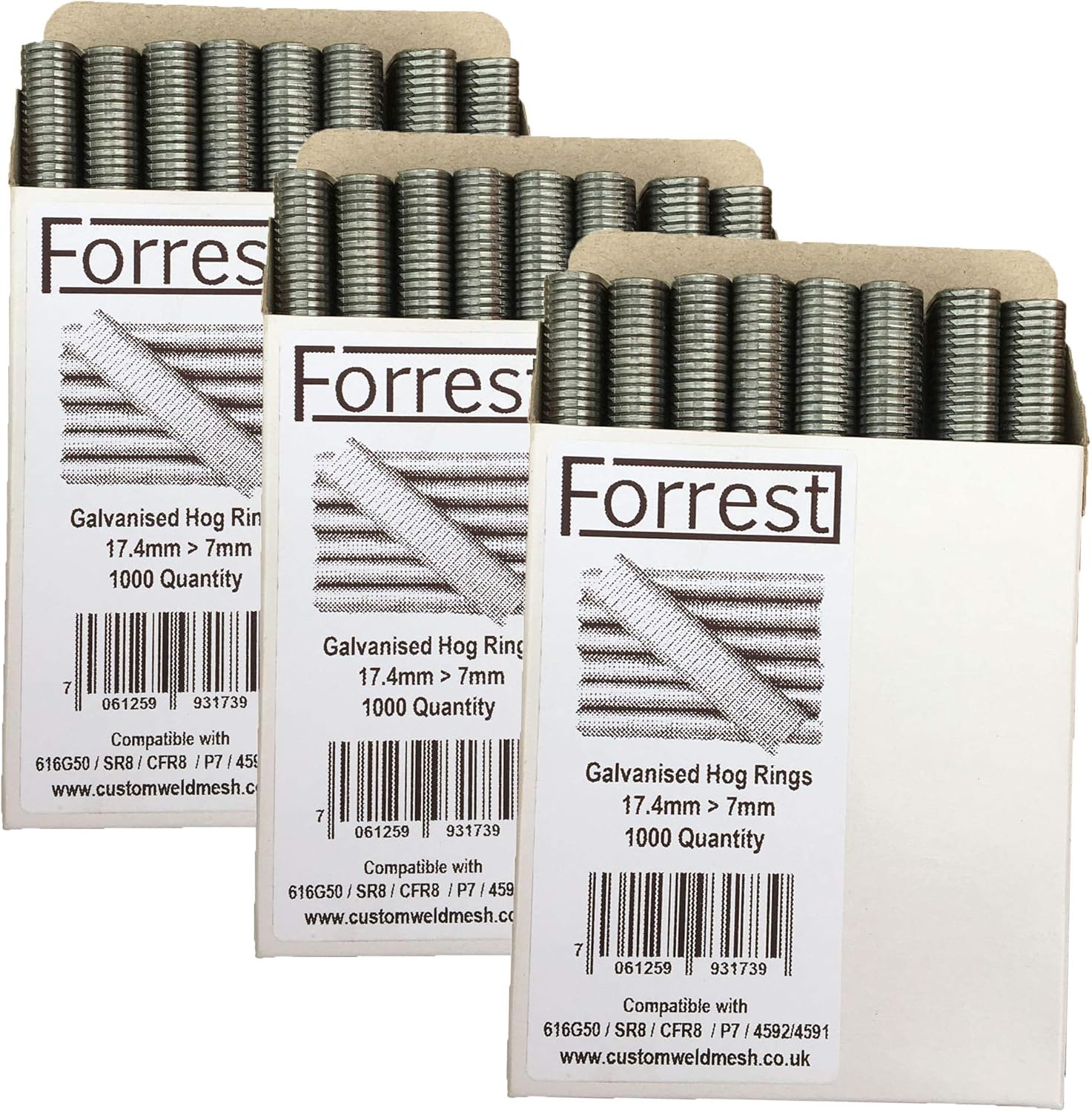 Hog Rings Forrest® 3000 Qty Galvanised Hog Ring Staples Fencing Netting ...