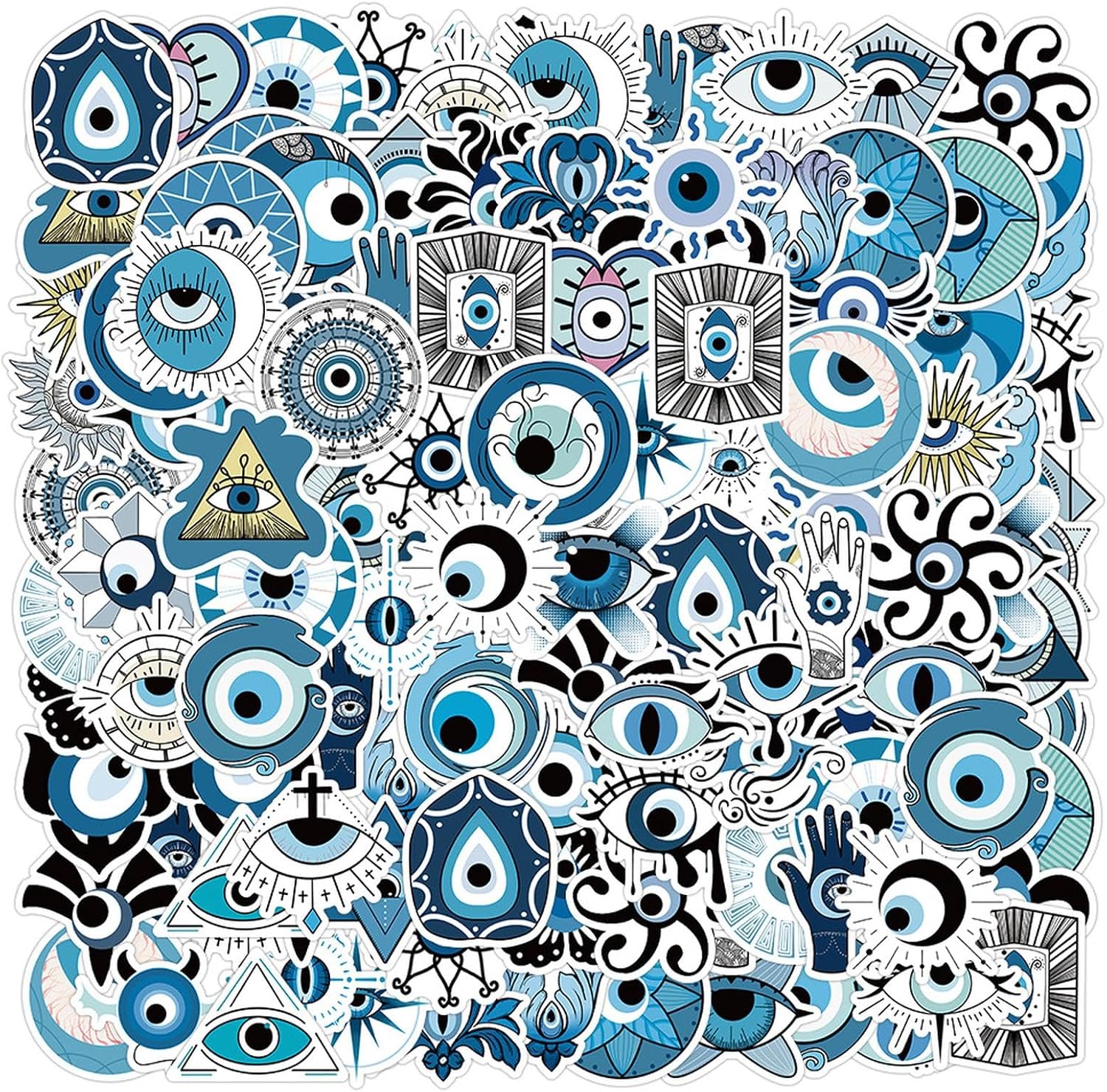 Amazon.com: 60pcs Evil Eyes Stickers New Evil Eyes Aesthetic Vinyl ...