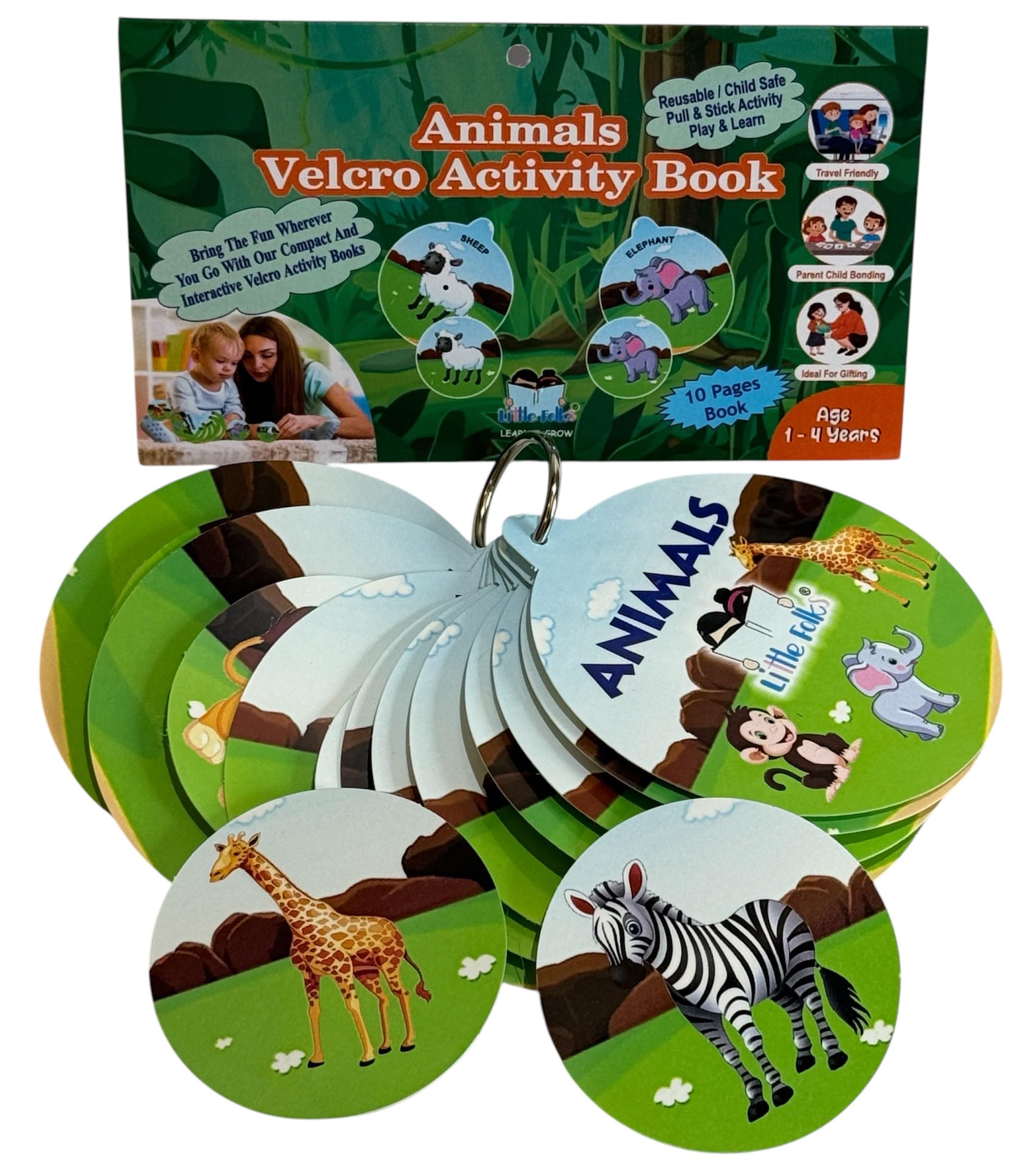LITTLEFOLKS Preschool Learning Activity Book | Animals Flash Cards ...