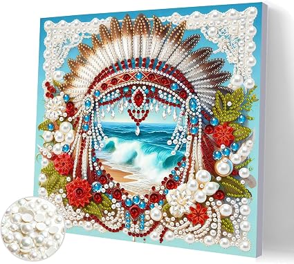 Amazon.com: yzARTche Pearl Art Painting with Frame and Tools, DIY ...