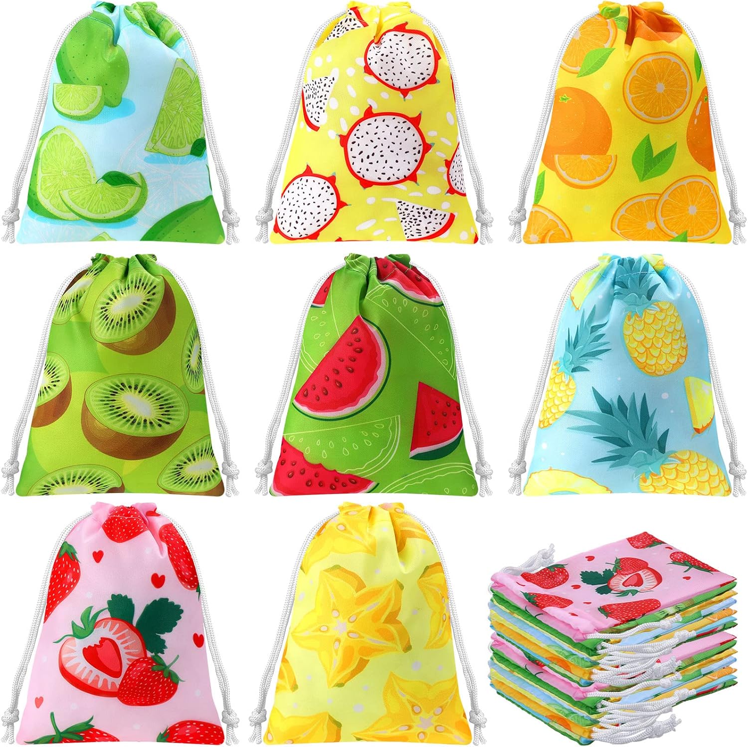Amazon.com: Honoson 24 Pcs Summer Fruit Party Drawstring Bags Hawaiian ...