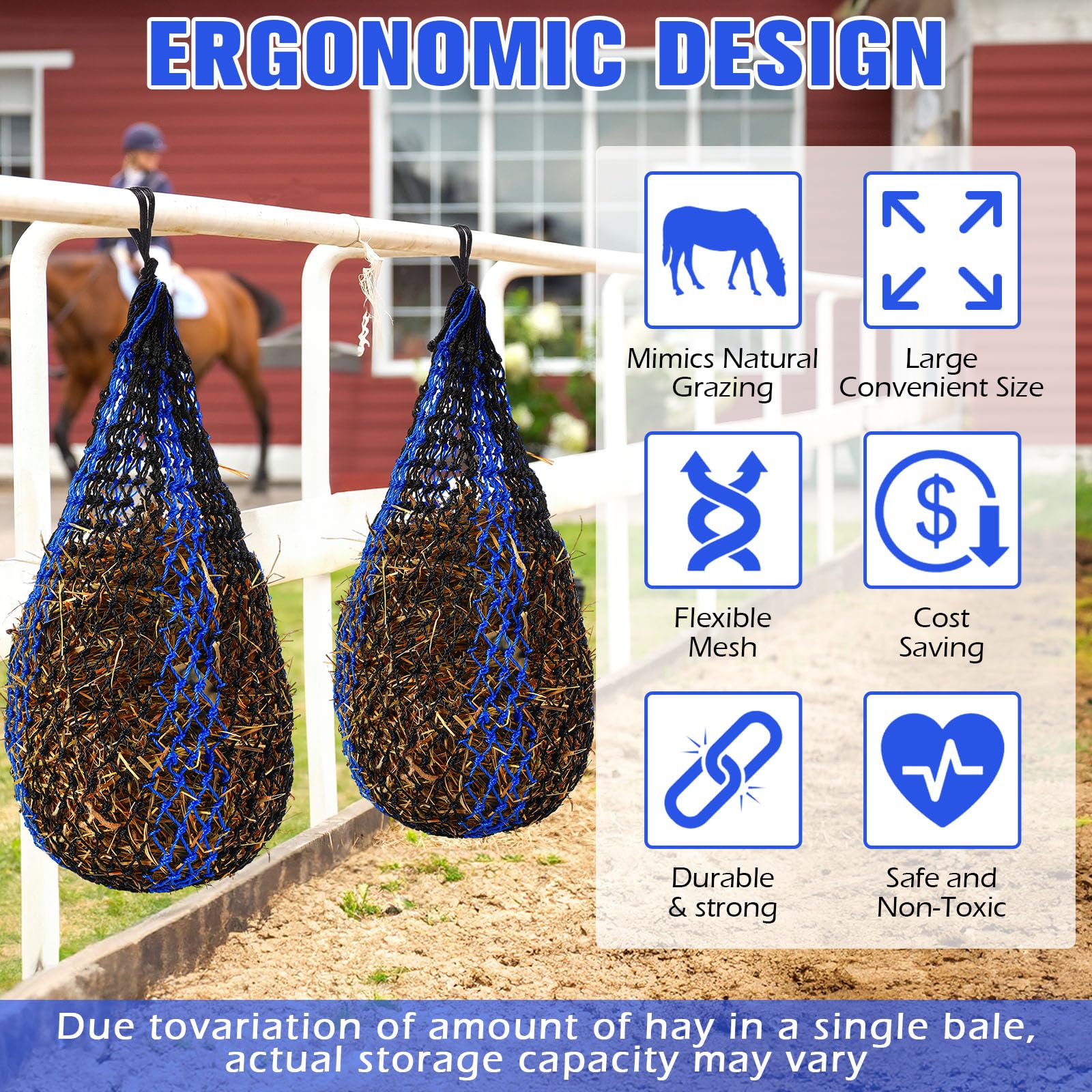 Snapklik.com : Wesnoy 2 Pcs Slow Feed Hay Bag 36 Inch Ultra Slow Hay ...