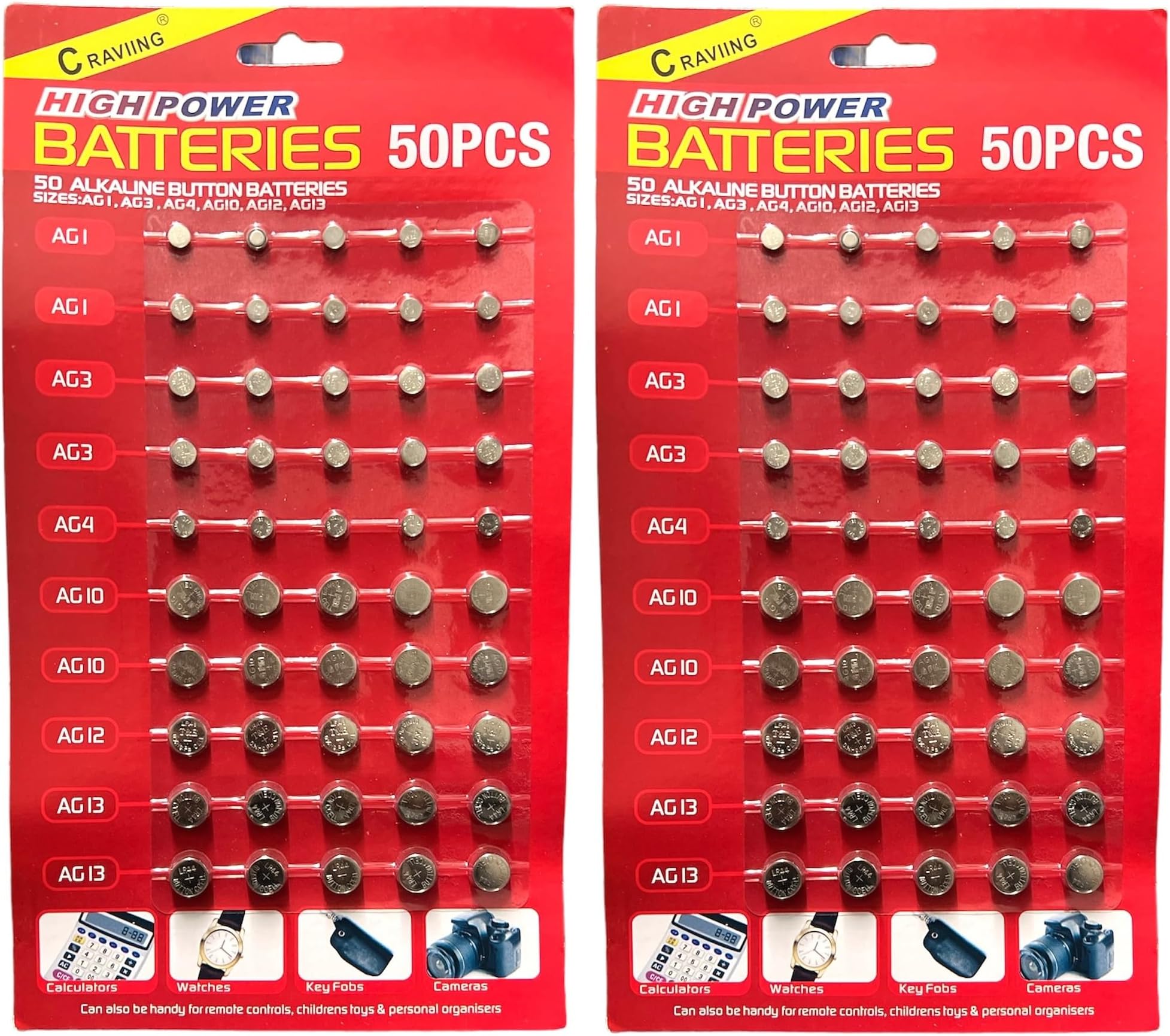 HYCELL Alkaline & Lithium Button Cells [Assorted Multipack of 24] Incl ...