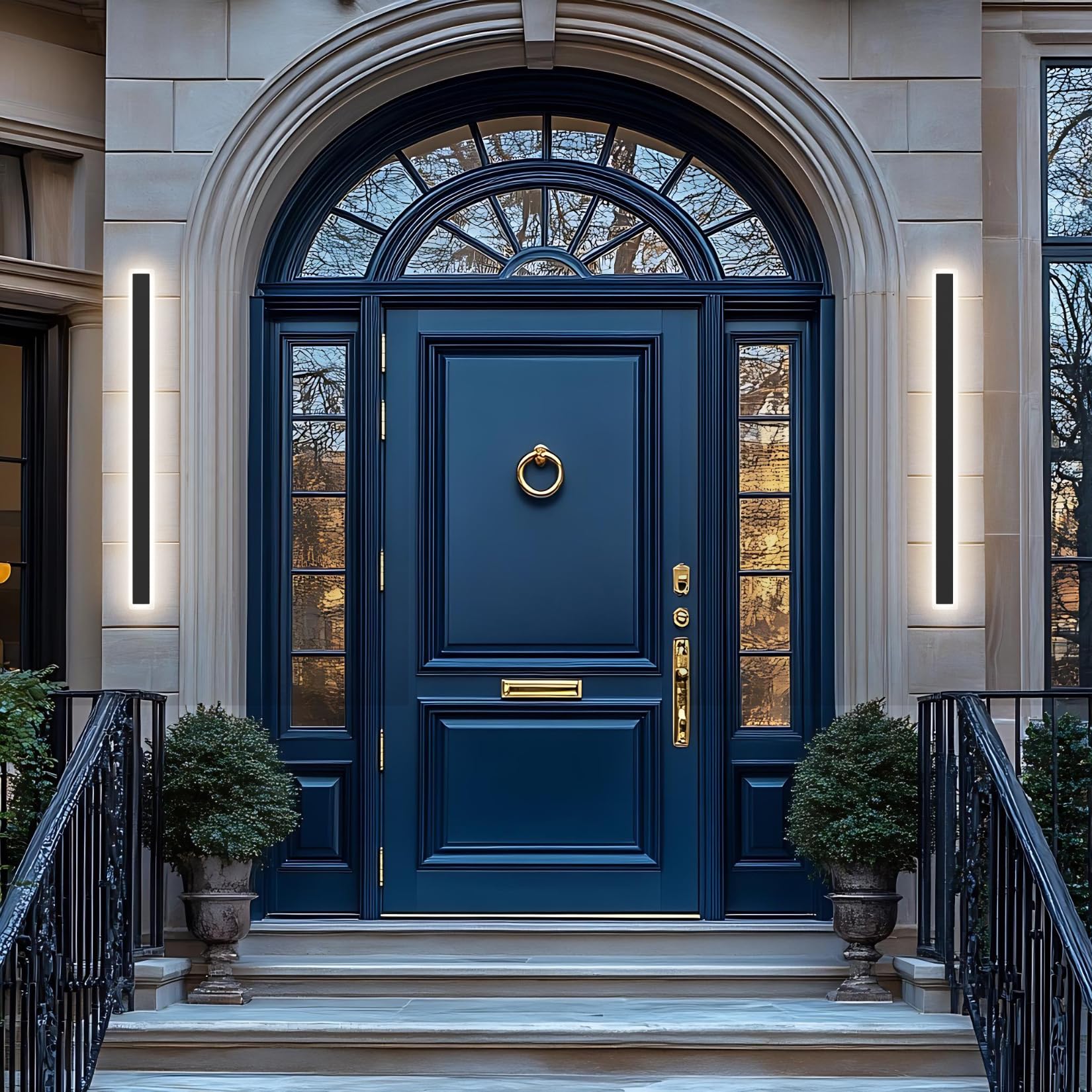 Tipace Modern LED Outdoor Sconce 47.2IN 30W Black Exterior Wall Light ...