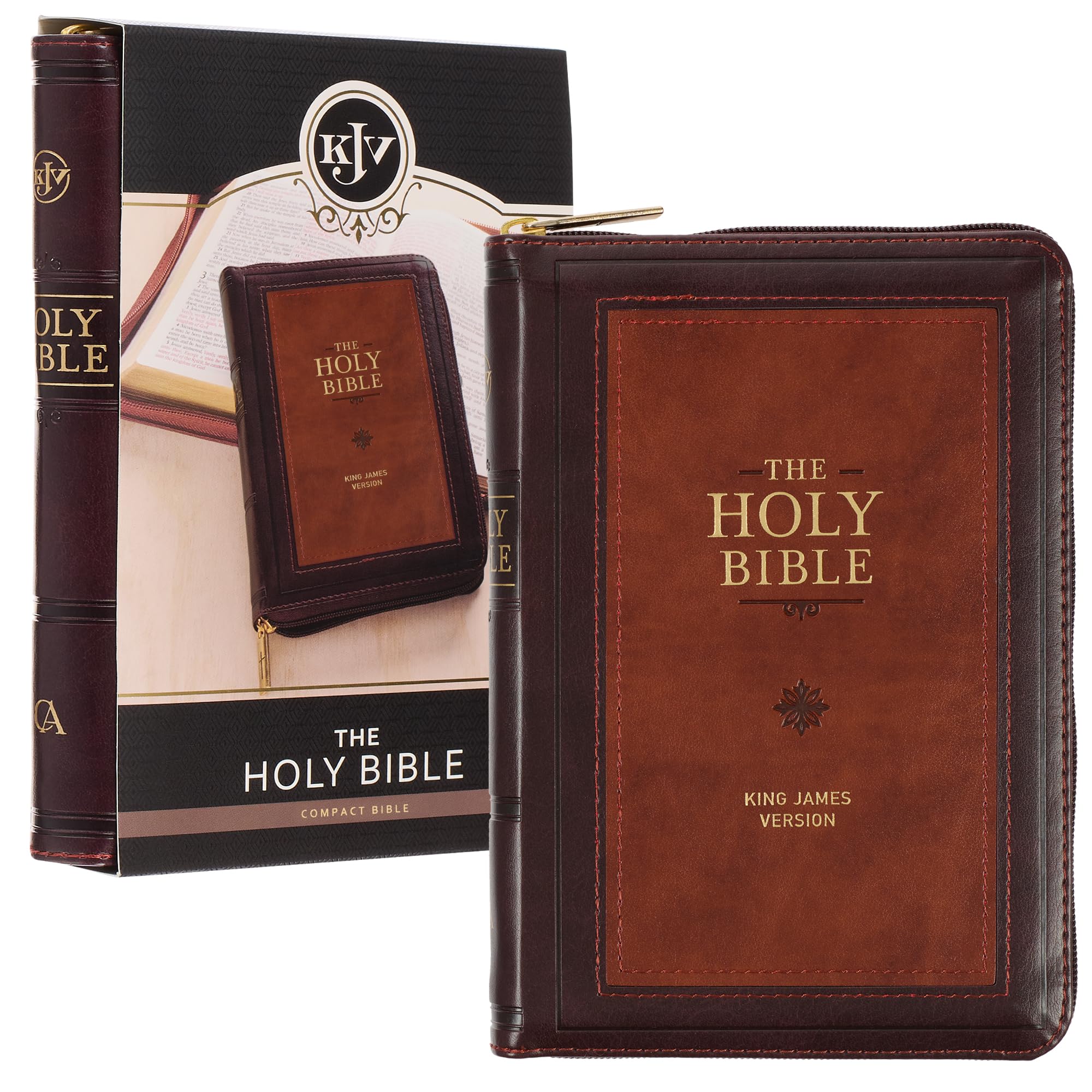 KJV Holy Bible, Compact Faux Leather Red Letter Edition - Ribbon Marker ...