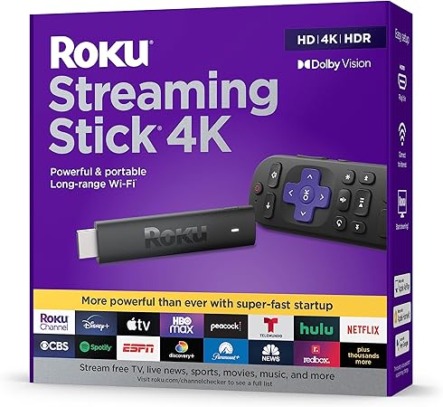 Amazon.com: Roku Streaming Stick 4K | Portable Roku Streaming Device 4K ...