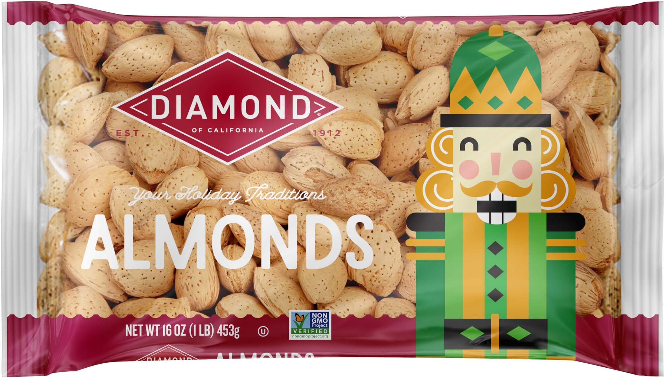 Amazon.com : Diamond of California In-Shell Peerless Almonds, 16.0 oz ...