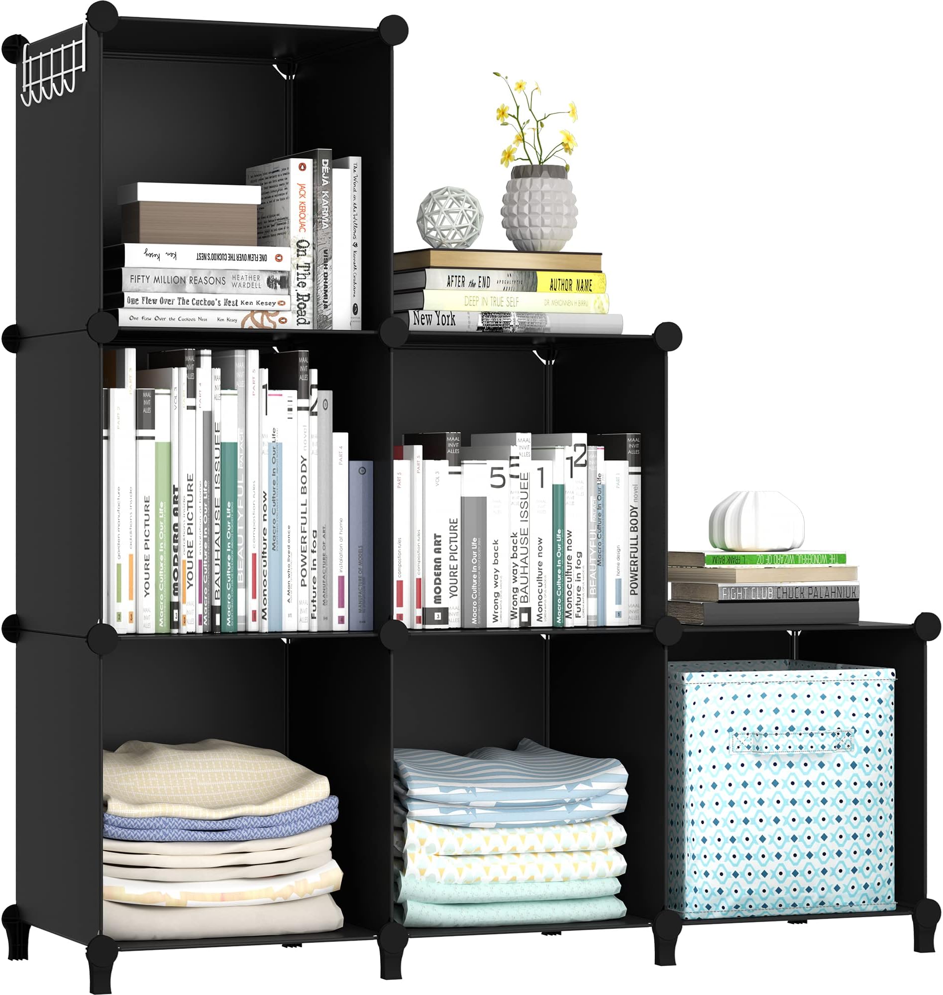 HOMIDEC Bookcase, 6 Cube Storage Unit Bookshelf, Storage Cubes Multi ...