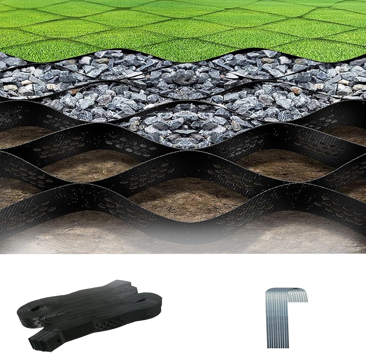 Amazon.com : 3x27 ft, The Premium Gravel Grid, 4" Inch Polyethylene ...
