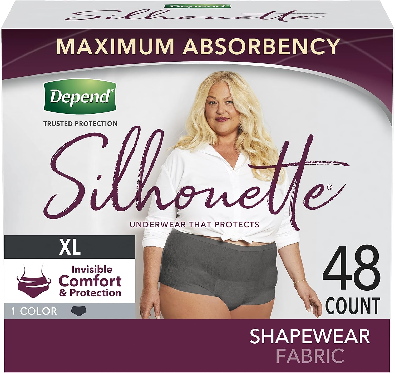 Buy Depend Silhouette Incontinence Underwear, Extra-Large 50–60" Waist ...