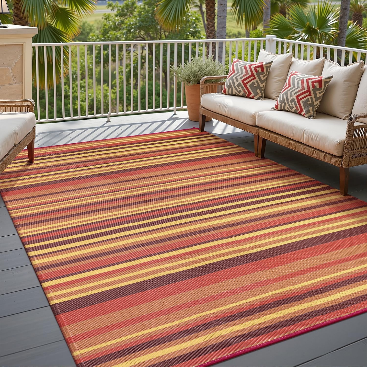 Amazon.com: Mad Mats Outdoor Rug, Reversible Plastic Mat for Patio ...