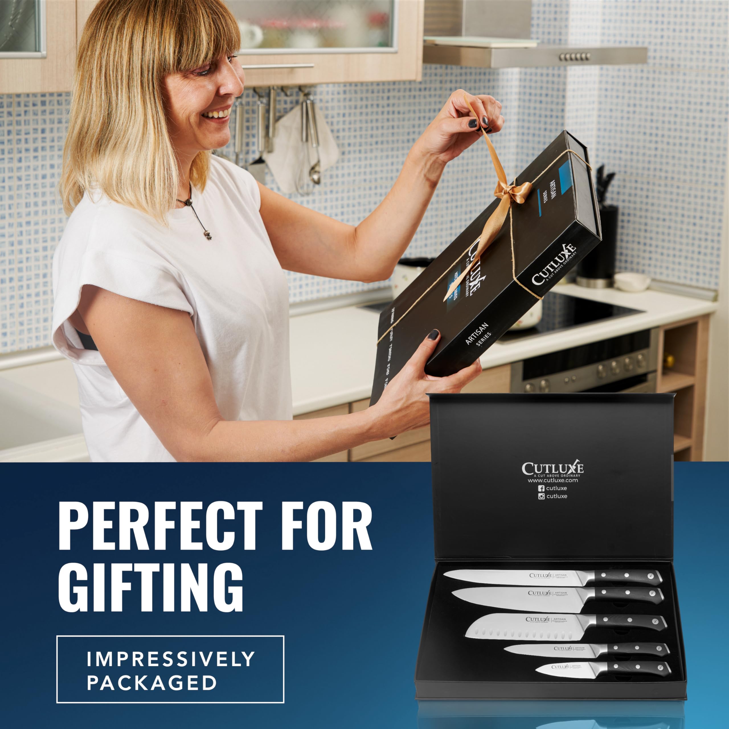 Snapklik.com : Cutluxe Chef Knife Set, 5 PCS Professional Chefs Knife ...