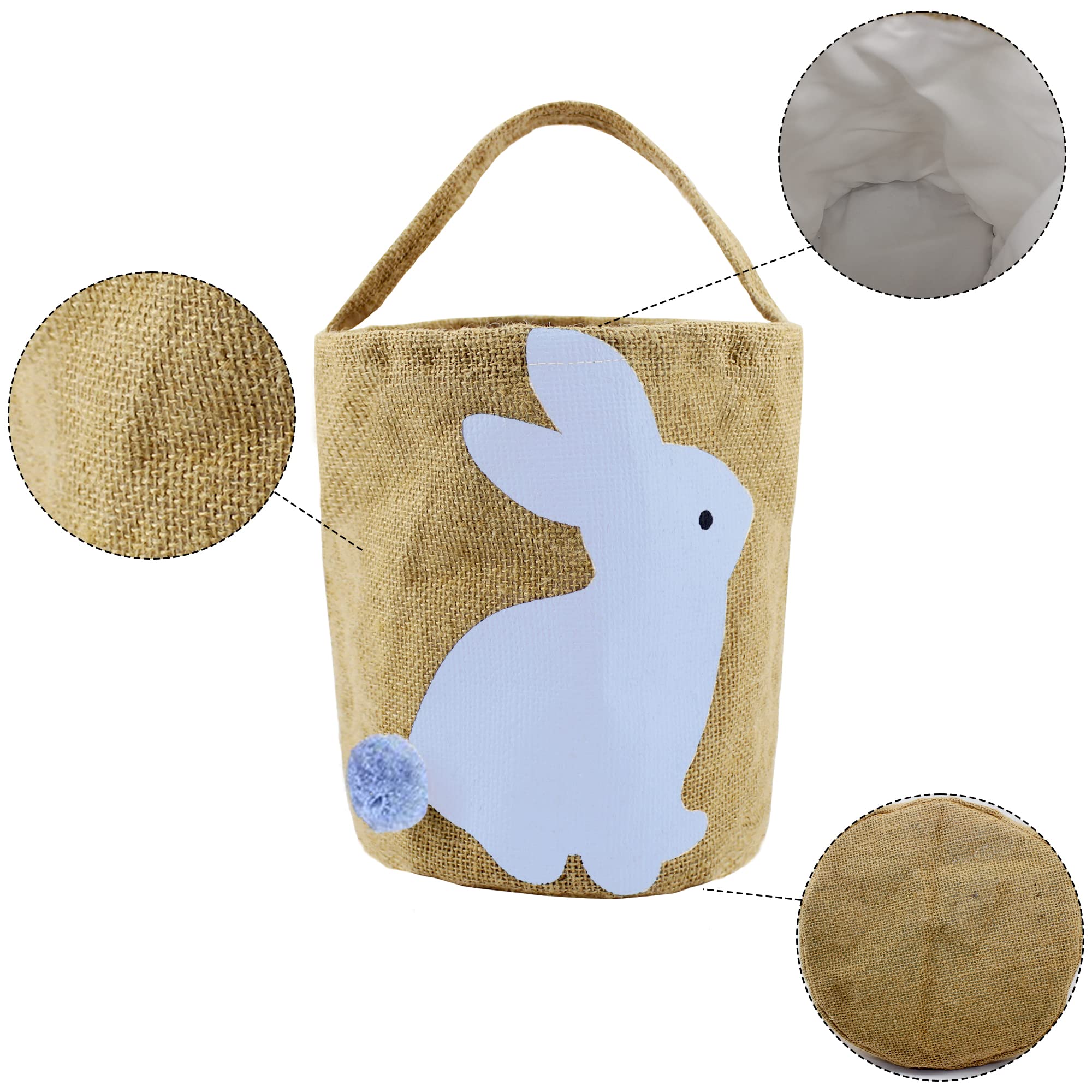 Snapklik.com : Easter Bunny Basket Egg Bags For Kids,Linen Personalized ...