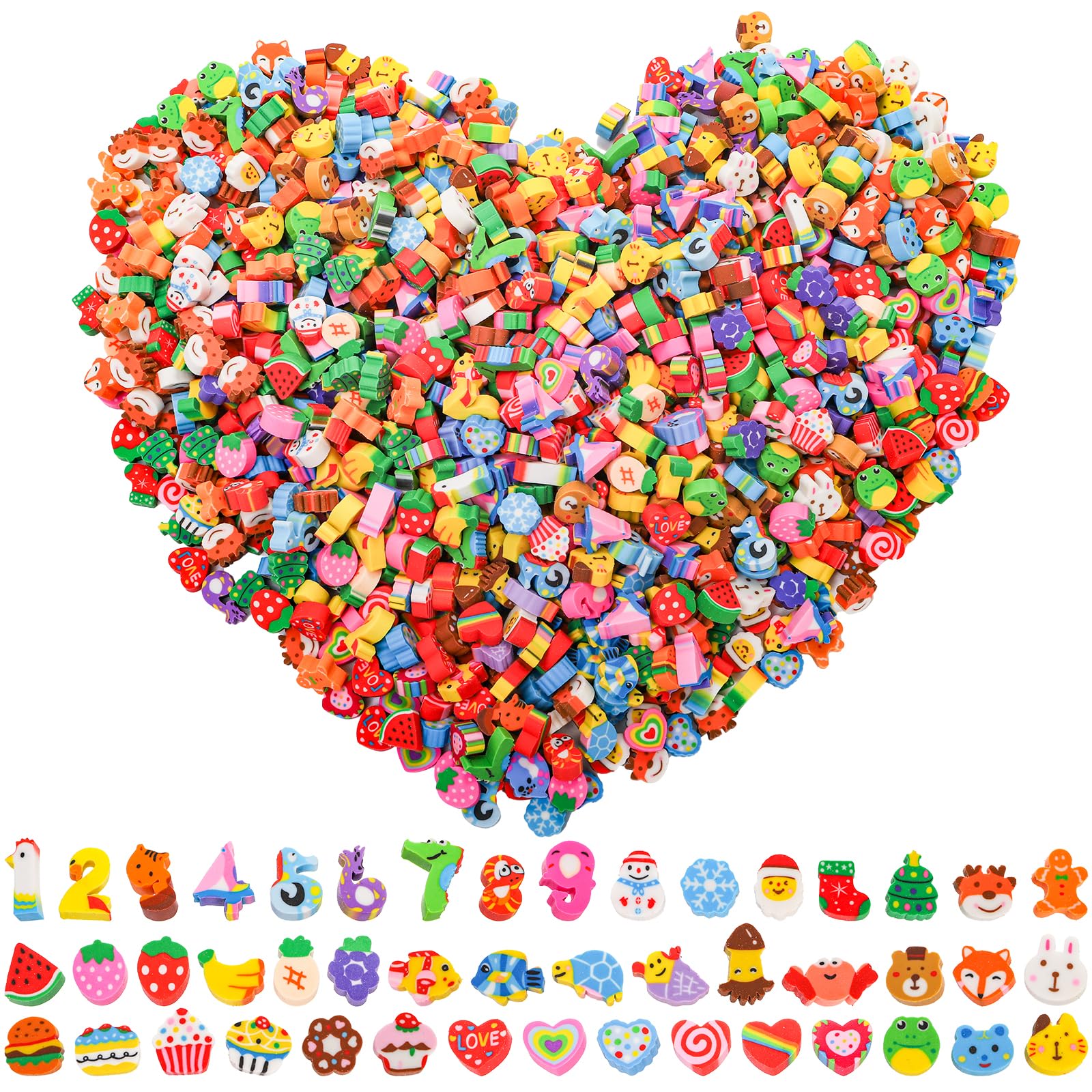 Amazon.com: Nicunom1400 Pcs Mini Erasers for Kids Bulk, Assorted Mini ...