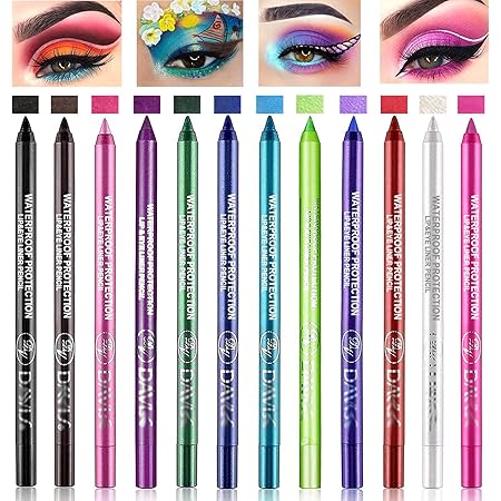 Amazon.com : 18 Colorful Eyeliner Pen Set, Eye Shadow Pencil, Pearl ...