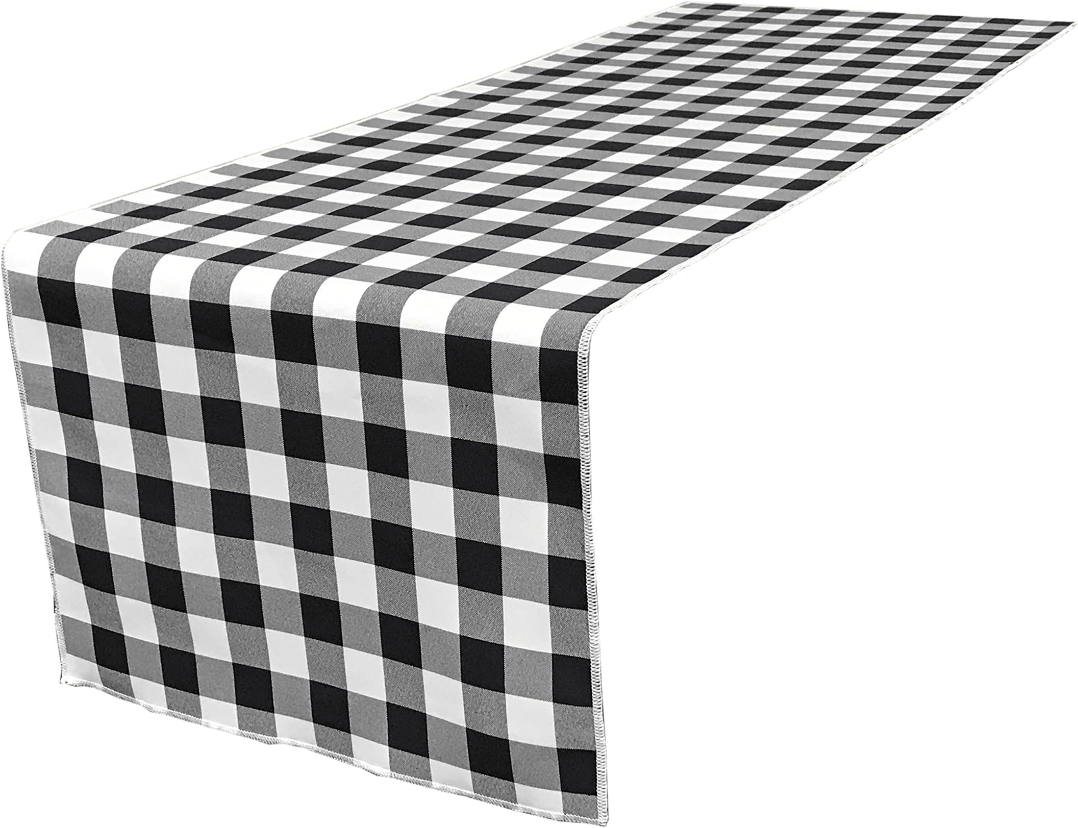 Amazon.com: LA Linen Poly Checkered Table Runner, 14 by 108-Inch, Black ...