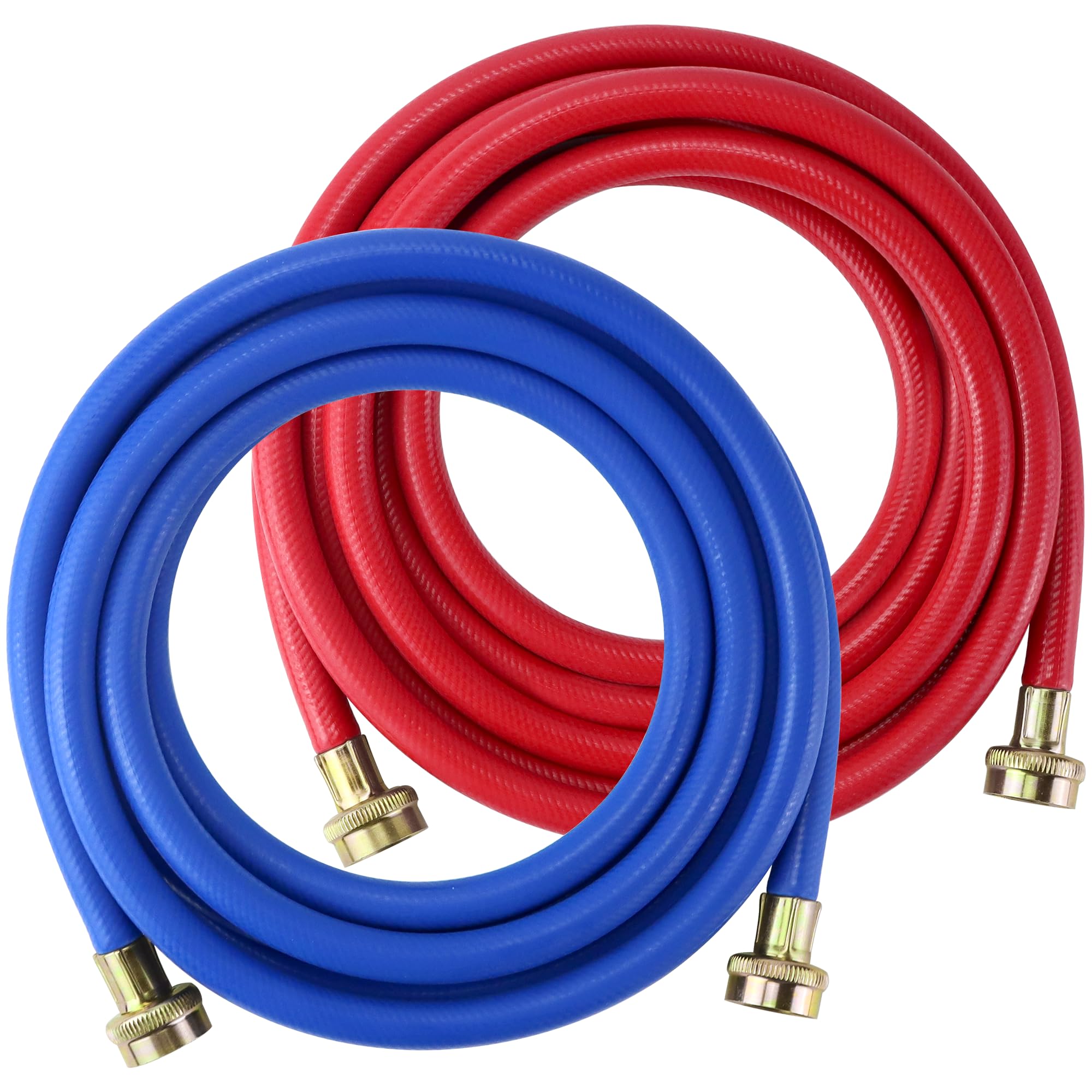 Snapklik.com : 2 PACK Rubber Washing Machine Hoses Burst Proof Red And ...
