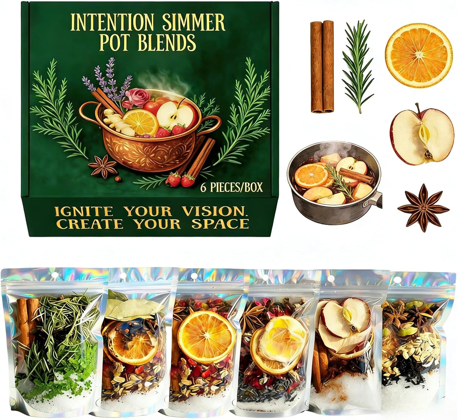 Amazon.com: Intention Simmer Pot Blends, Reiki-Infused Simmer Pot ...