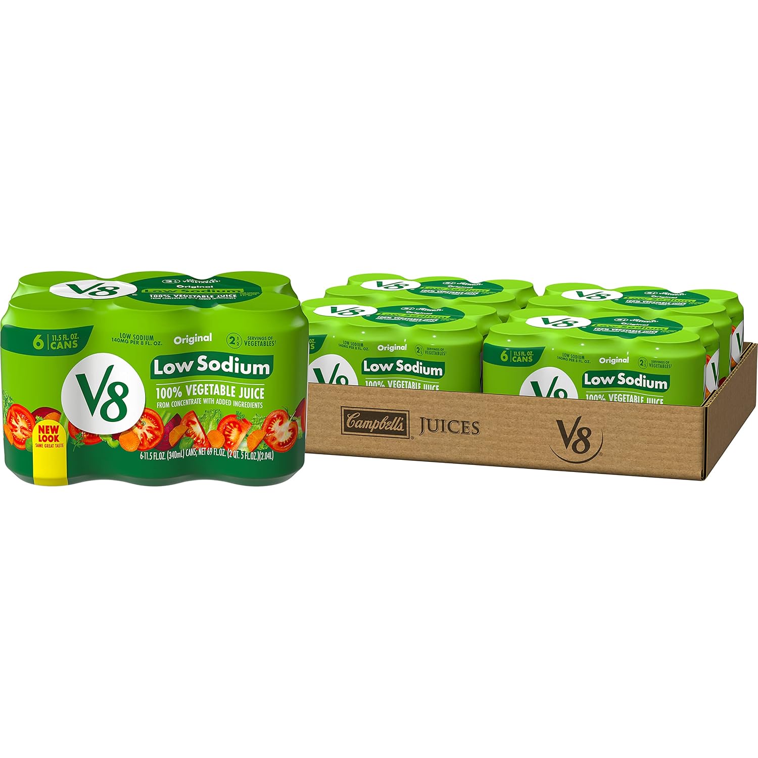 Amazon.com : V8 Low Sodium Original 100% Vegetable Juice, Vegetable ...