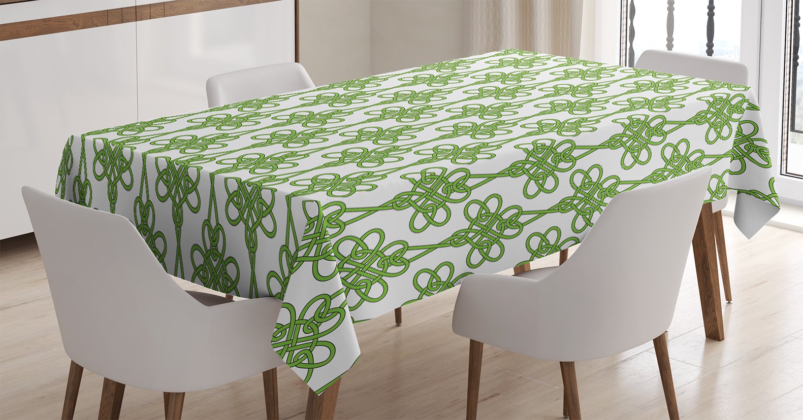 Ambesonne Celtic Tablecloth St Patricks Day Theme Celtic Knots Lucky ...