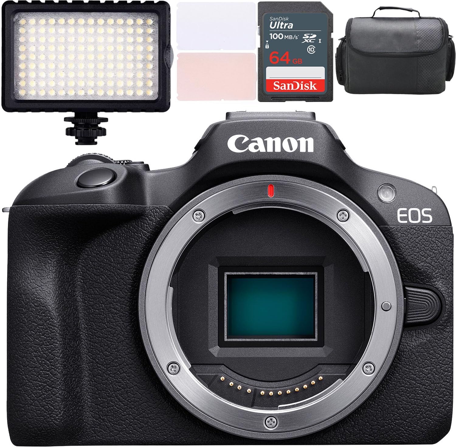 Amazon.com : Canon EOS R100 Mirrorless Camera (Body Only) + LED Video ...