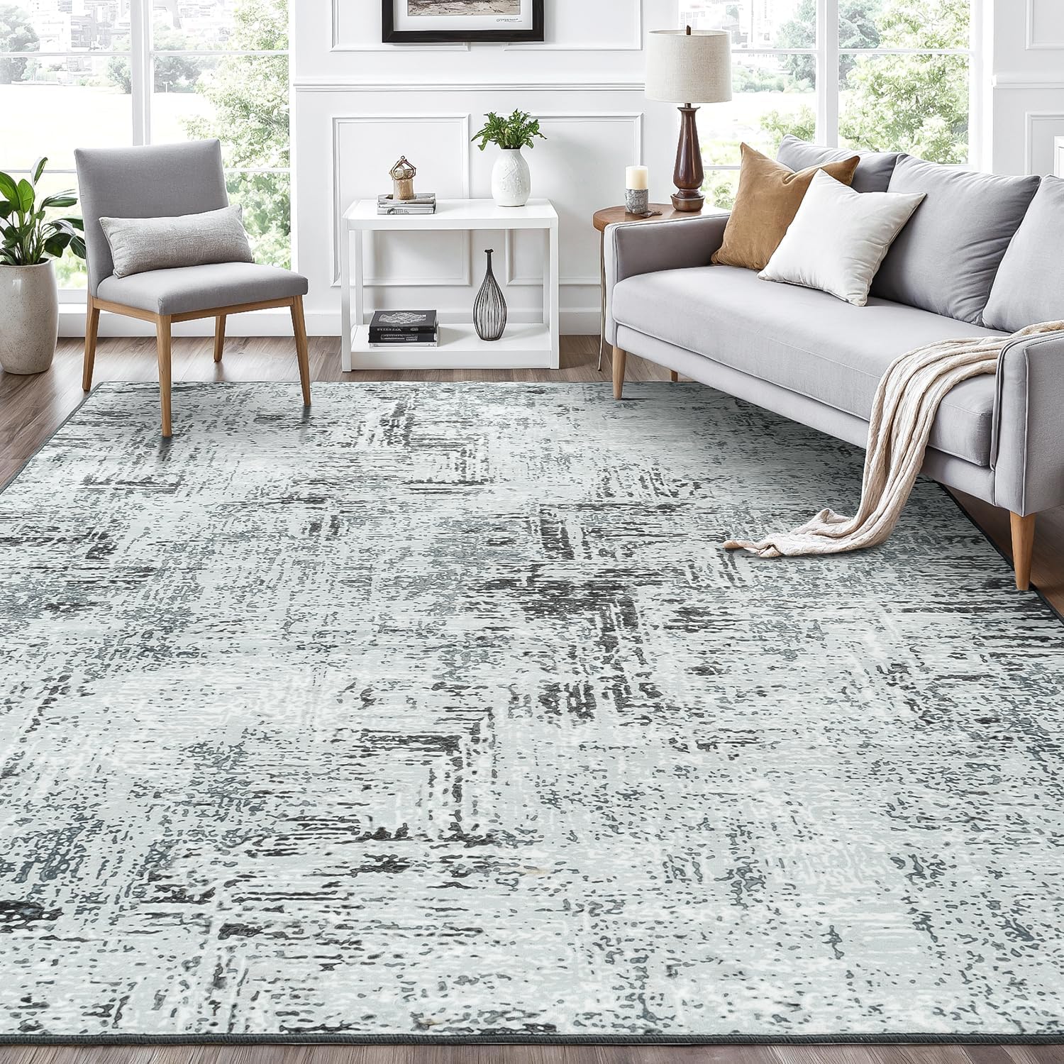 Amazon.com: 5x7 Area Rug for Living Room, Washable Modern Abstract Rugs ...