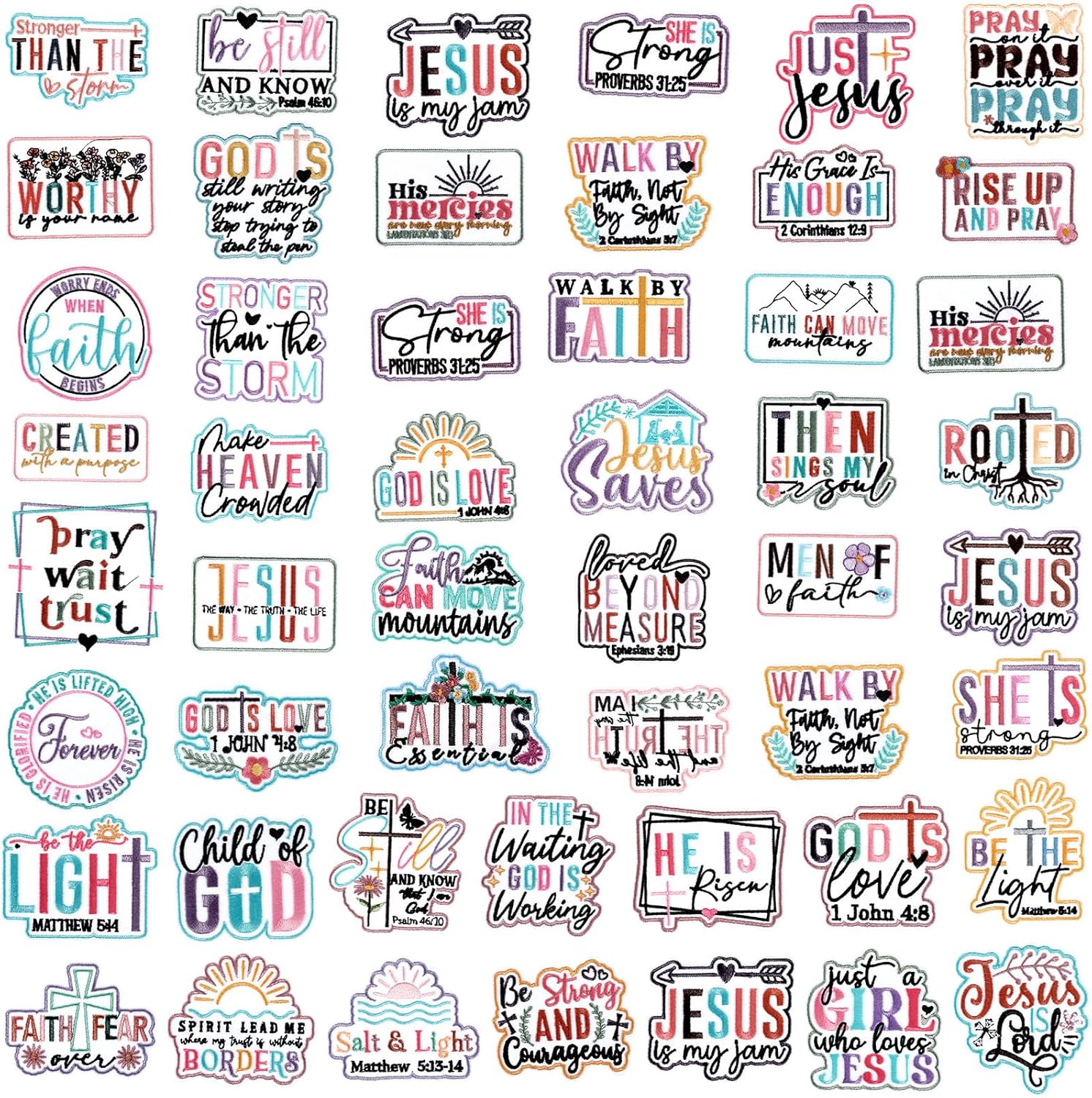 Amazon.com: Wavwavw 50 Pcs Themed Iron on Patches Applique with Words ...