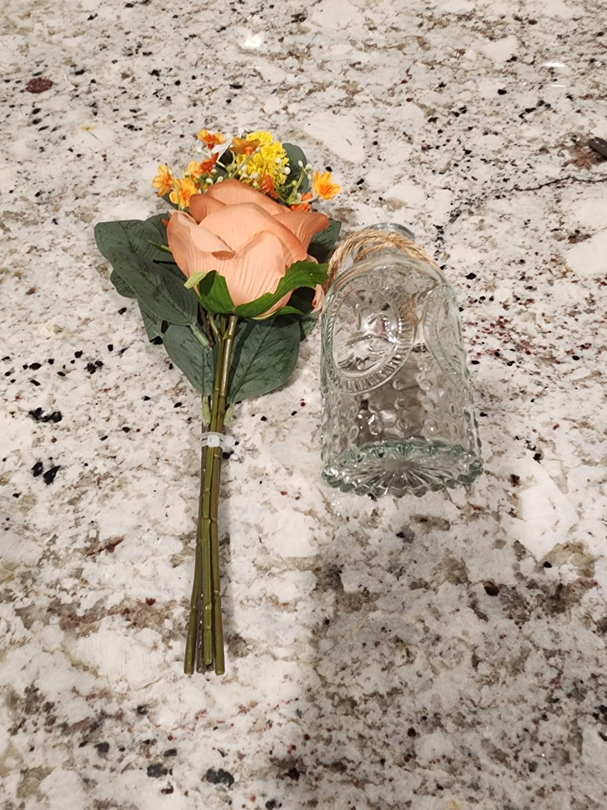 $3/mo - Finance YXZZWL Faux Flowers with Bud Vase,Mini Artificial Silk ...