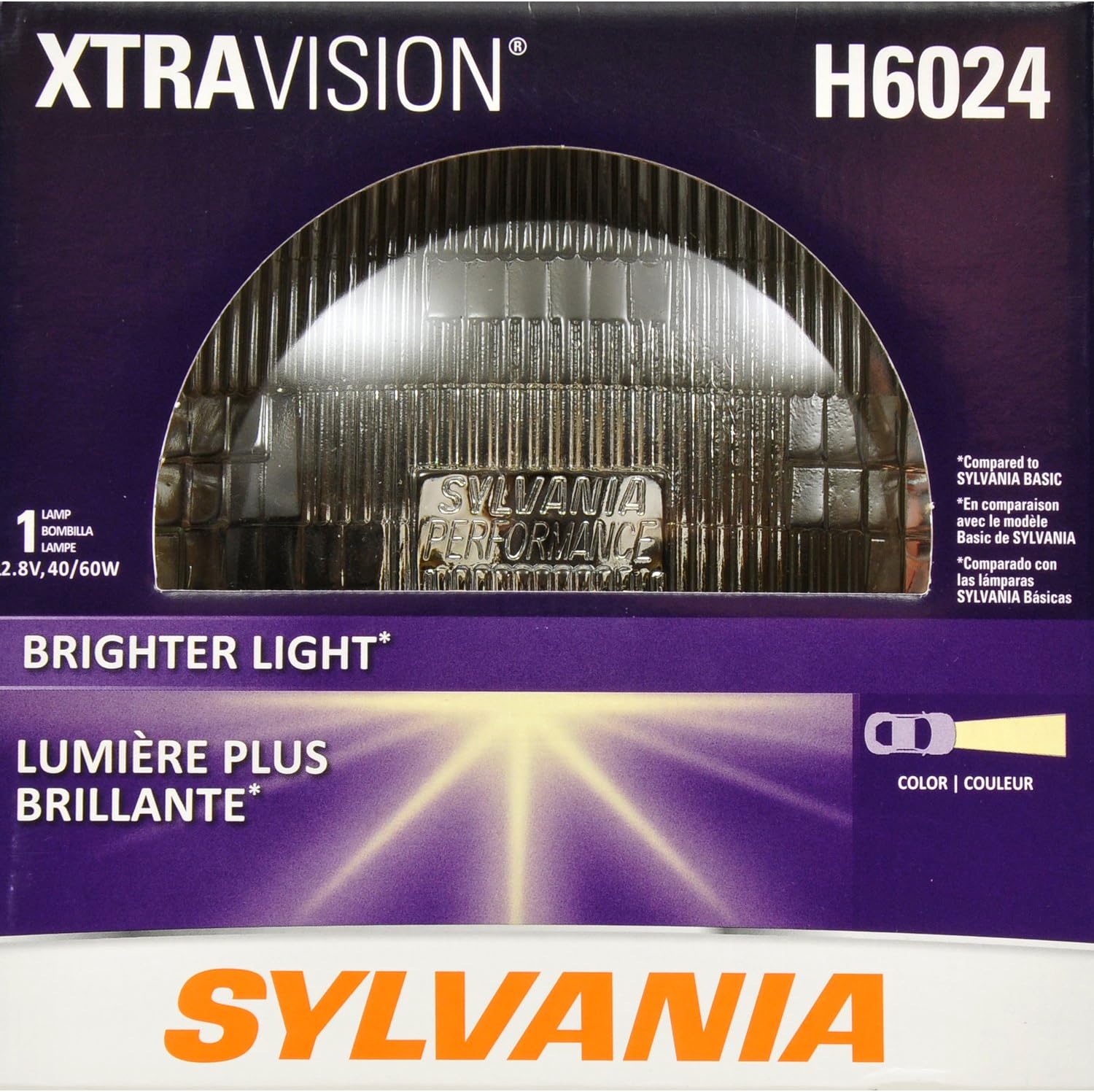 Amazon.com: "SYLVANIA H6024 XtraVision Halogen Sealed Beam Headlight (7 ...