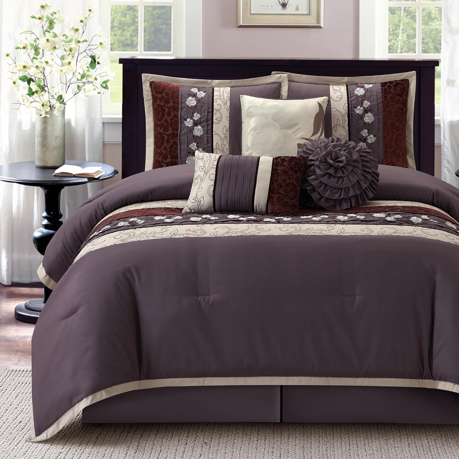Amazon.com: LANCO MODERN LIFESTYLE Purple Comforter Set California King ...