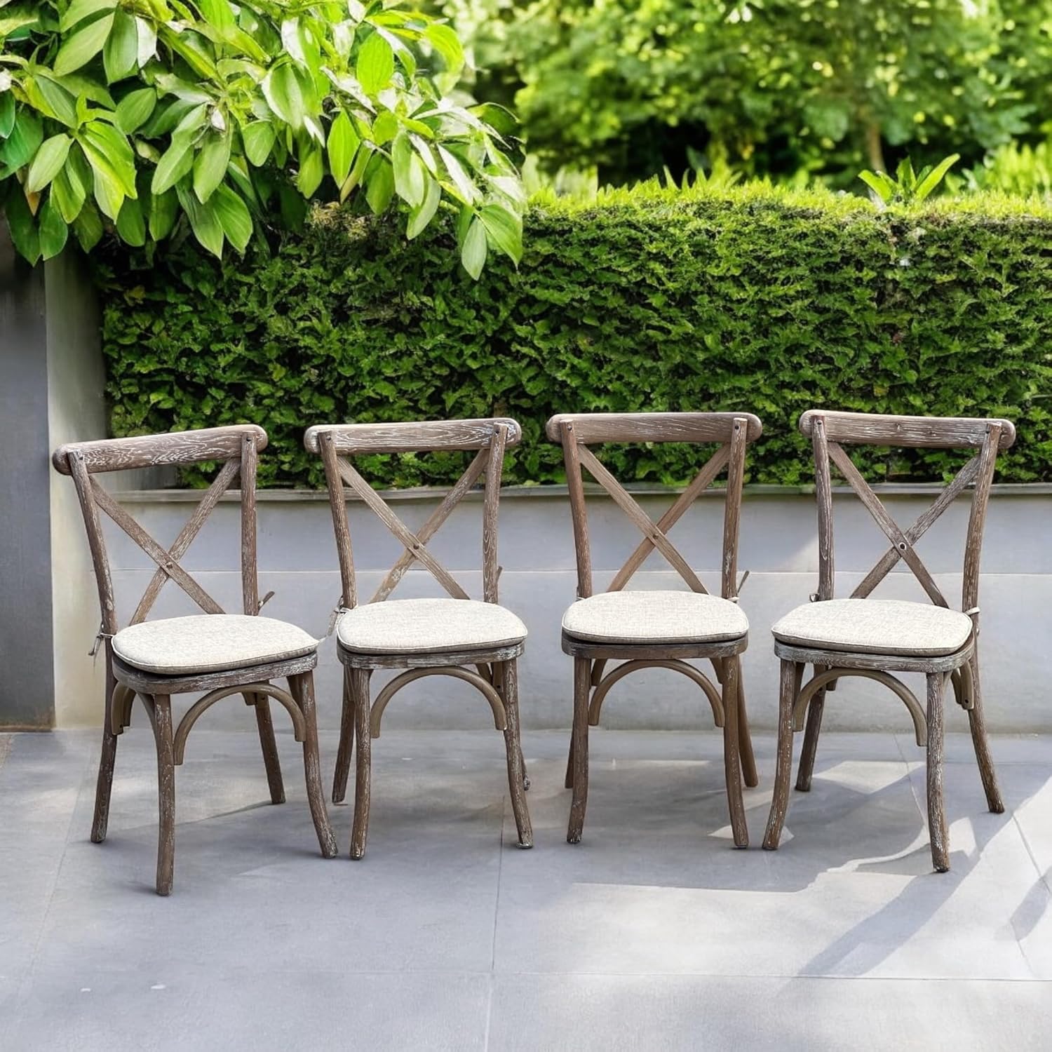 Rustic Oak Cross Back Chair - French Chic Rustic Style Chairs - Tie On ...