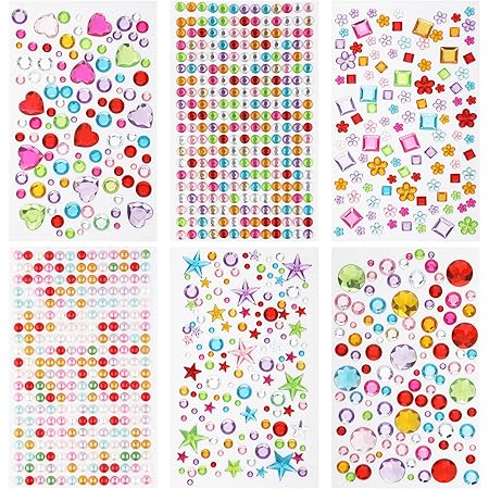 1060Pcs Gem Stickers, Acrylic Jewels for Crafts Rhinestones Self ...