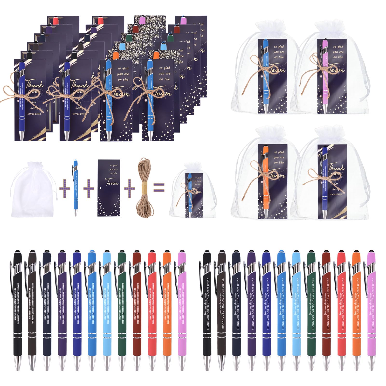 GADITIEK 24 Sets Inspirational Thank You Gifts Pens Employee ...